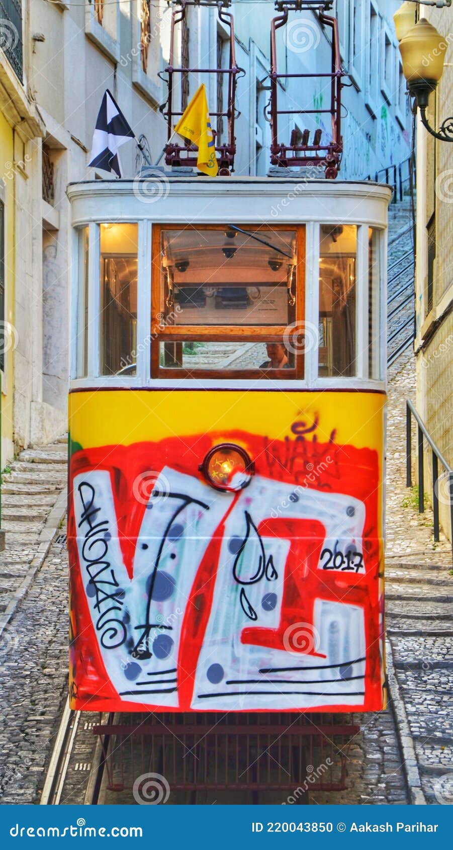 Tram with Graffiti editorial image. Image of graffiti - 220043850