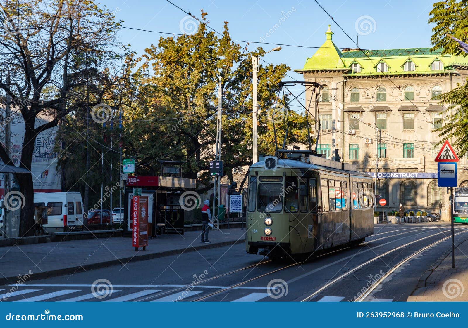 Tram in Iasi editorial stock photo. Image of iaei, tracks - 263952968
