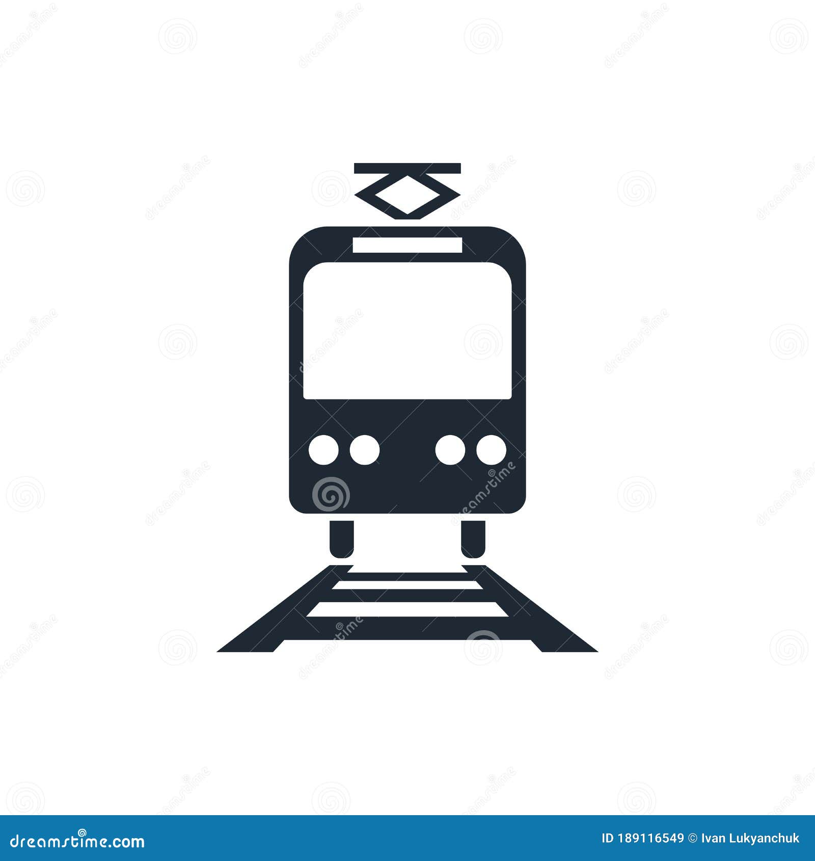 Tram icon urban symbol stock vector. Illustration of public - 189116549