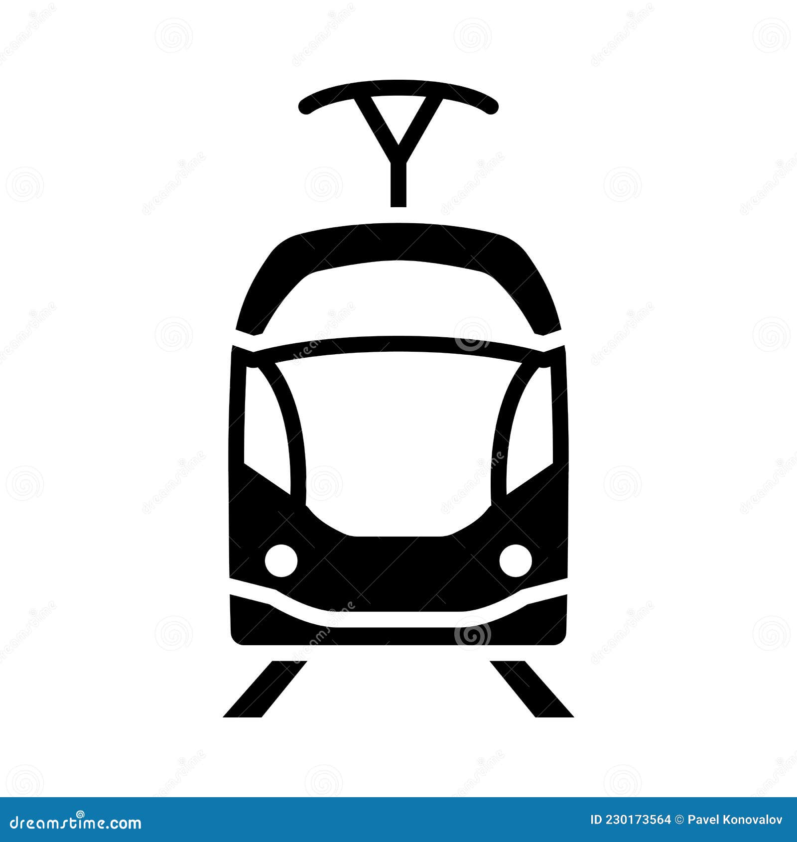 Tram Icon stock vector. Illustration of street, symbol - 230173564