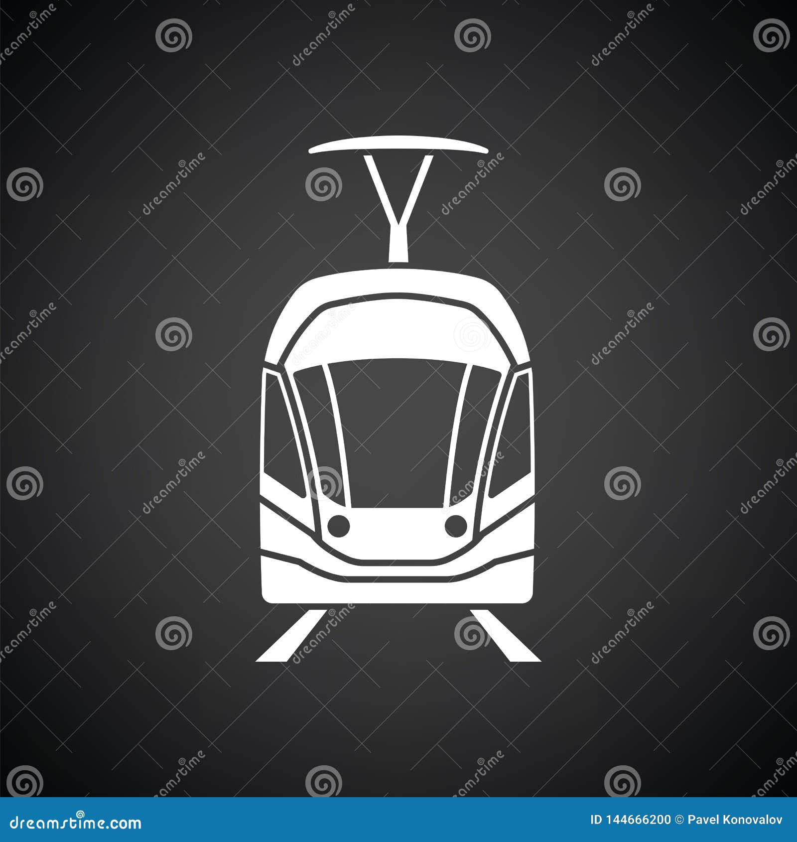 Tram icon front view stock vector. Illustration of transportation ...