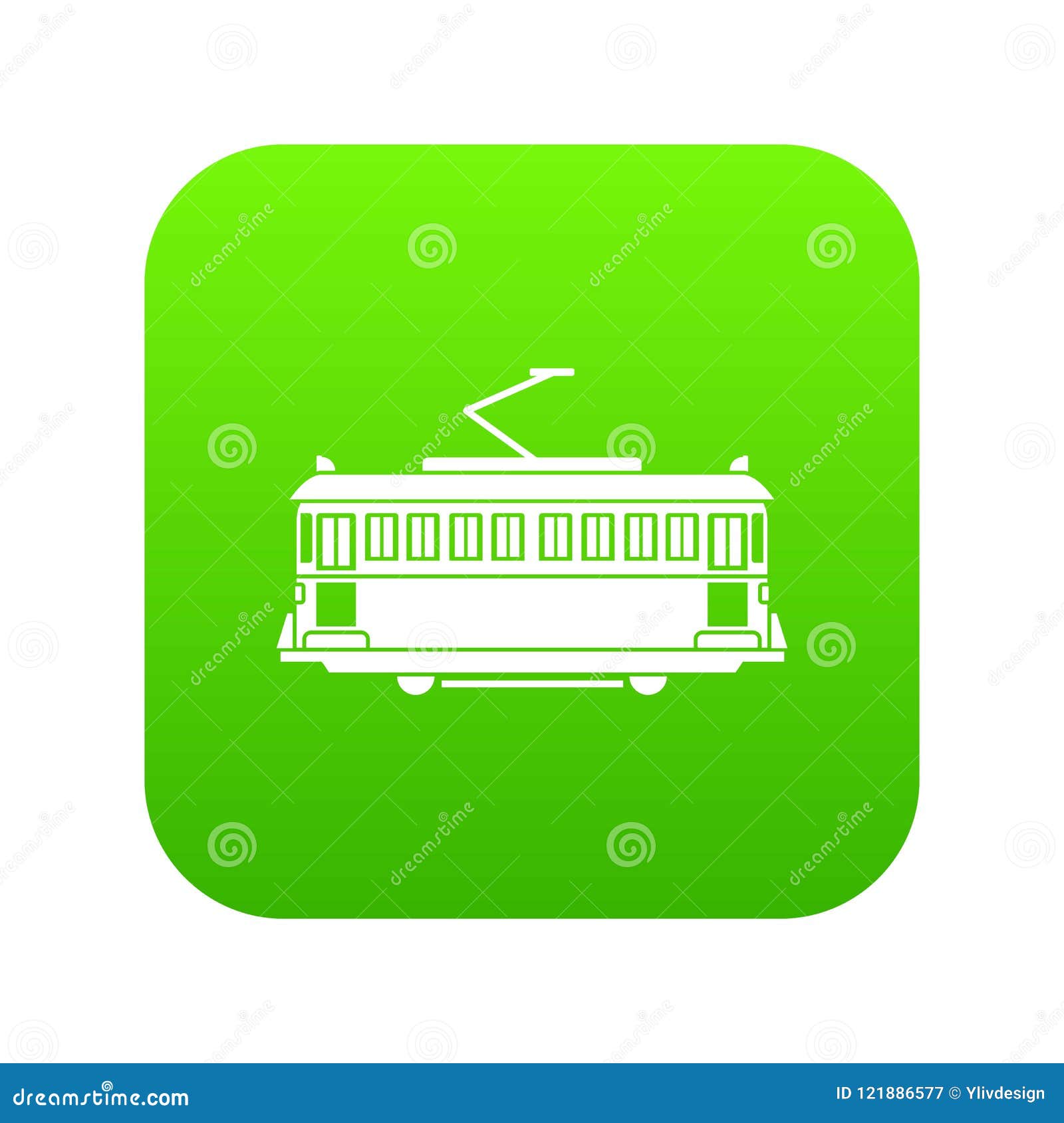 Tram icon green vector stock vector. Illustration of symbol - 121886577