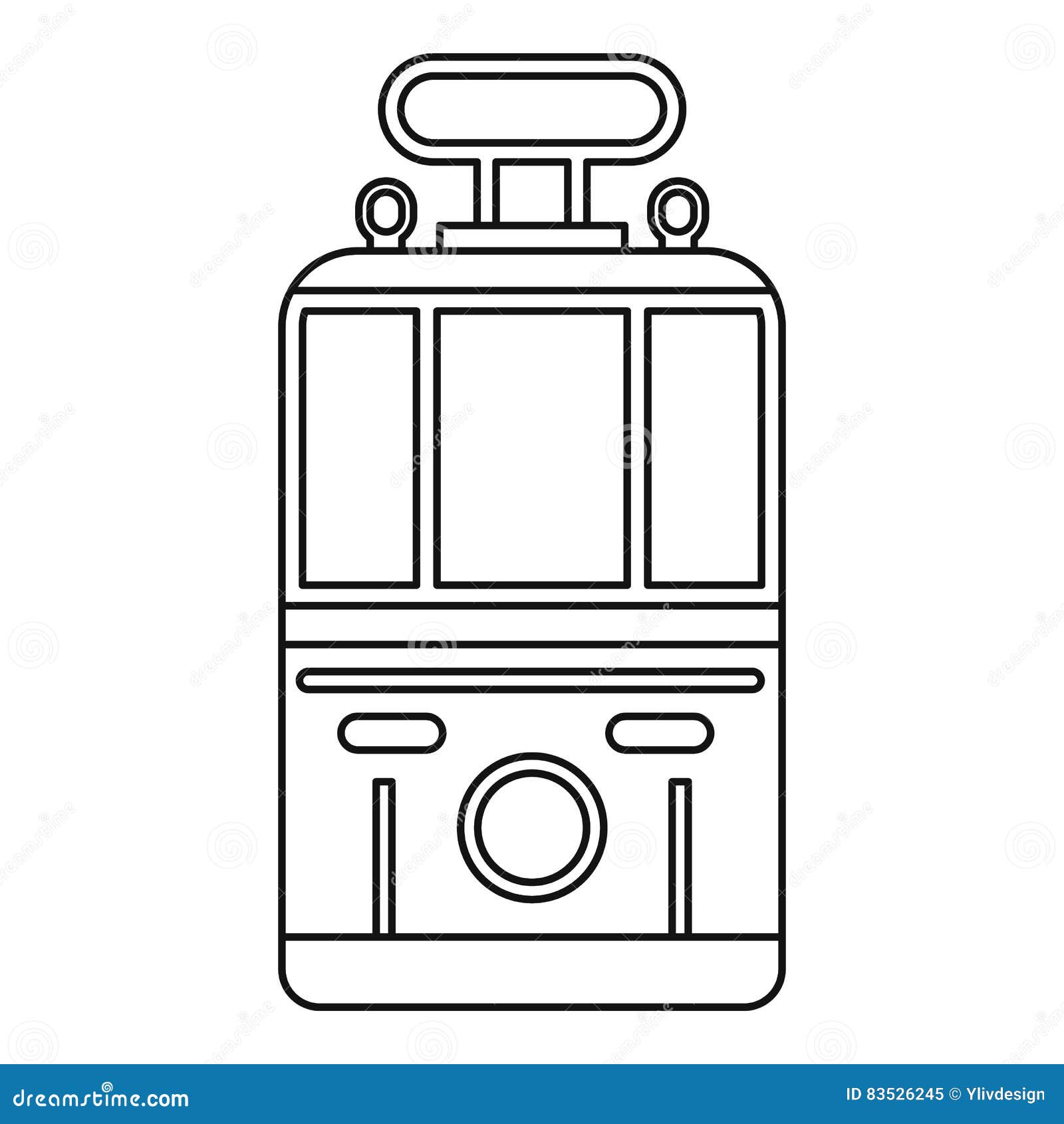 Tram icon, outline style stock vector. Illustration of outline - 83526245