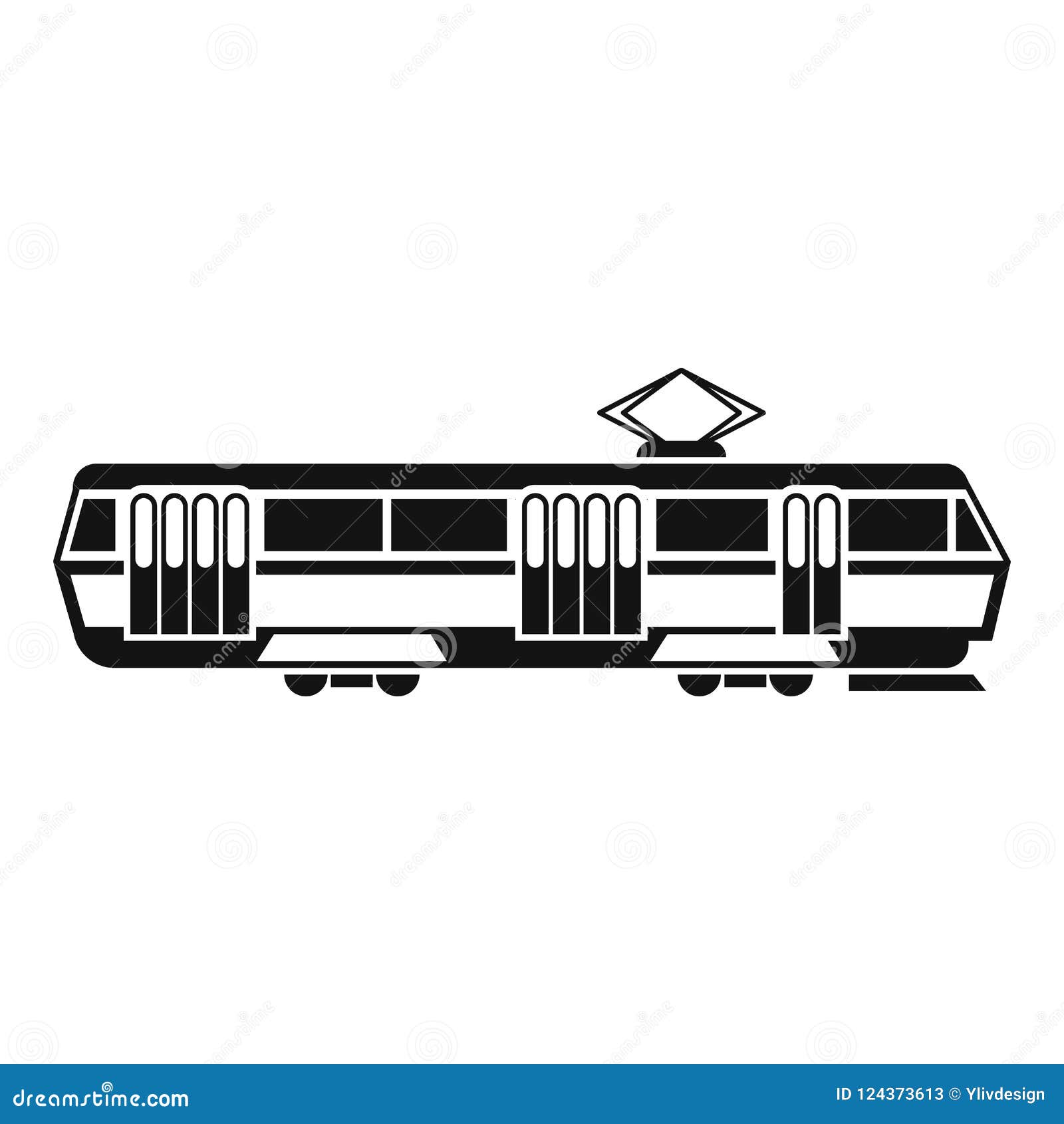 Tram icon, simple style stock illustration. Illustration of electrical ...