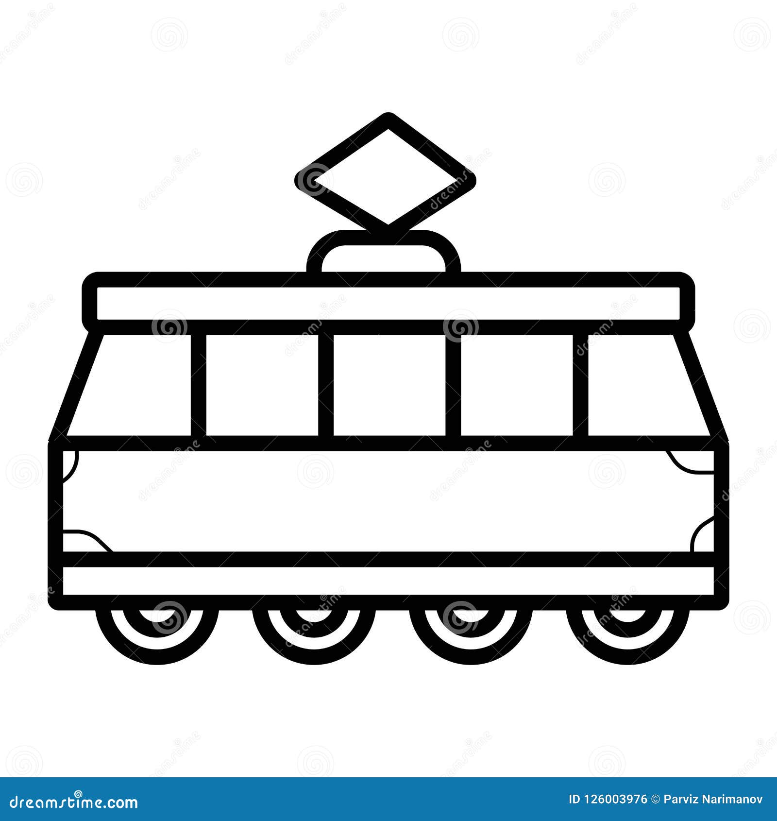 Tram icon vector stock vector. Illustration of detailed - 126003976