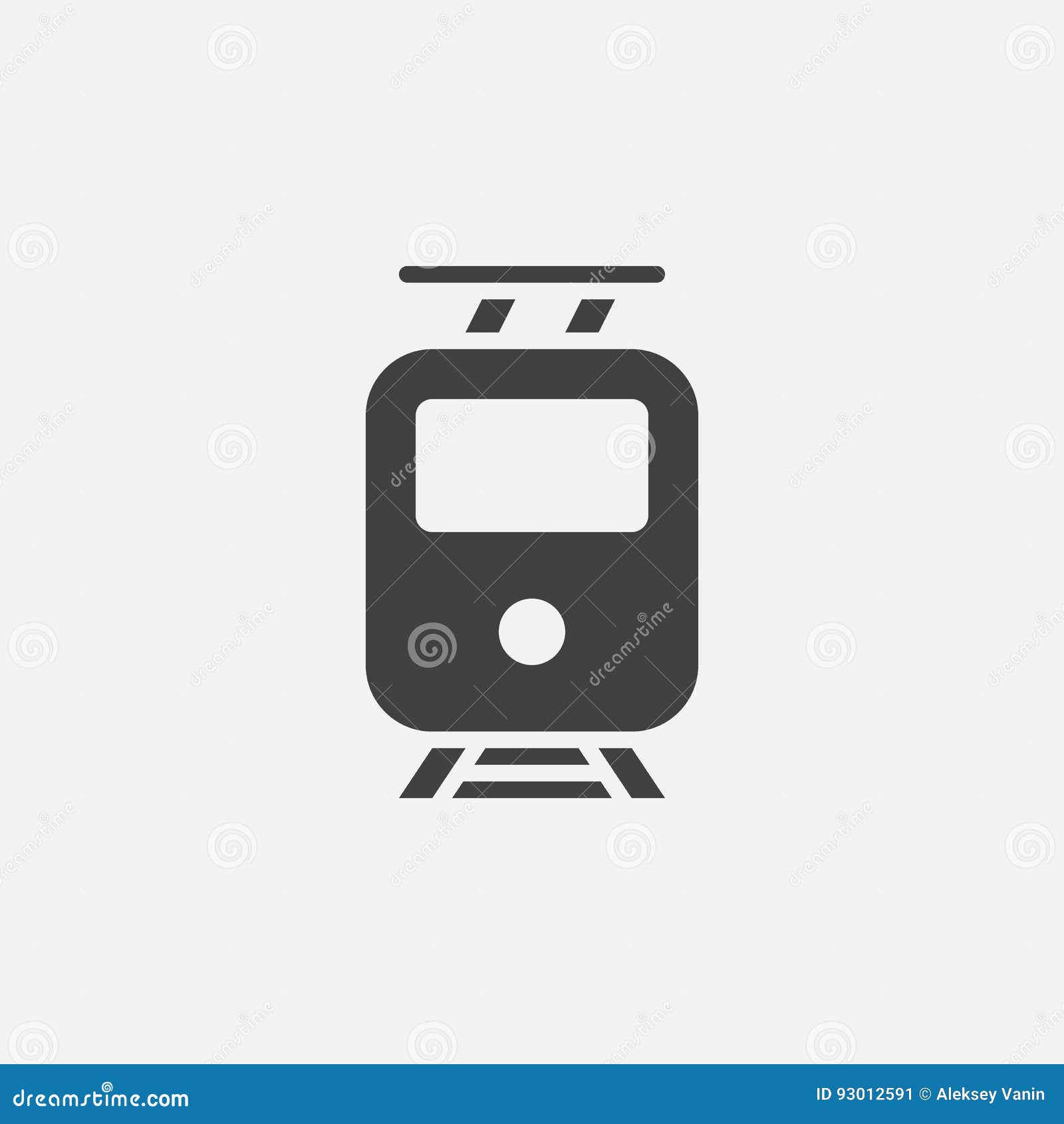 A Tram Pictogram. Streetcar On Tracks Icon Vector Illustration ...