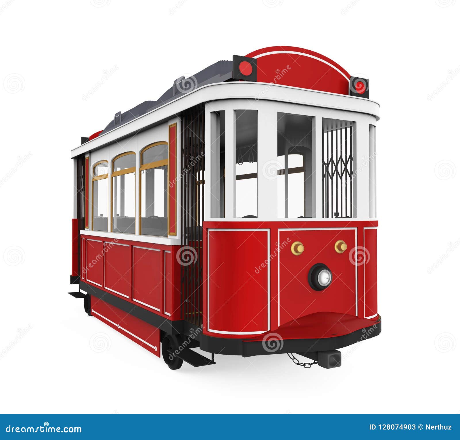Tram Isolated On White Background. Blue Tram. Vector Illustration ...