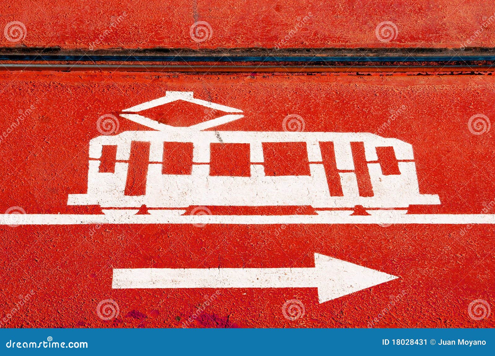 Tram lane sign stock image. Image of segregated, path - 18028431