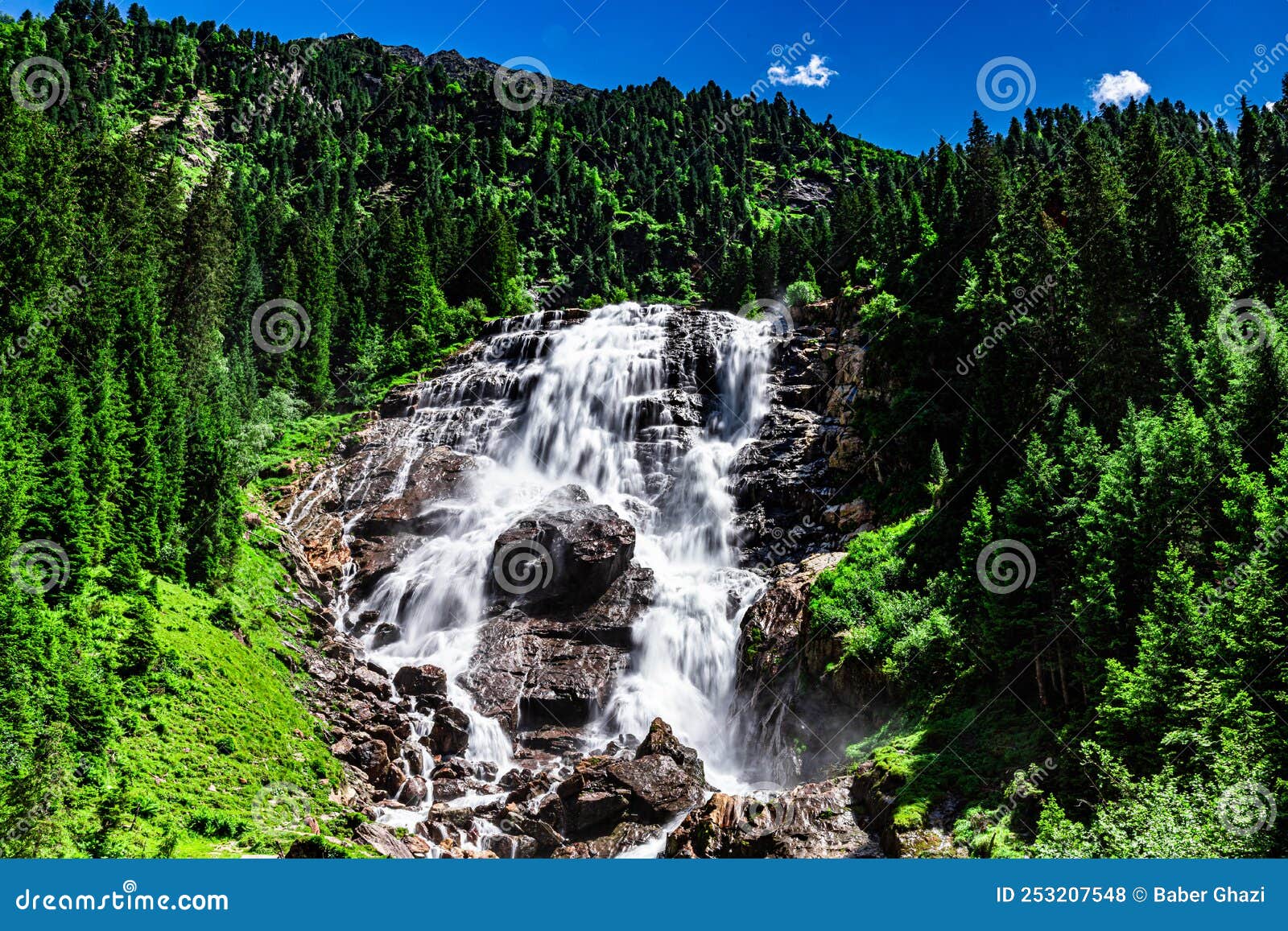 Tram-like waterfall stock photo. Image of jungle, stream - 253207548