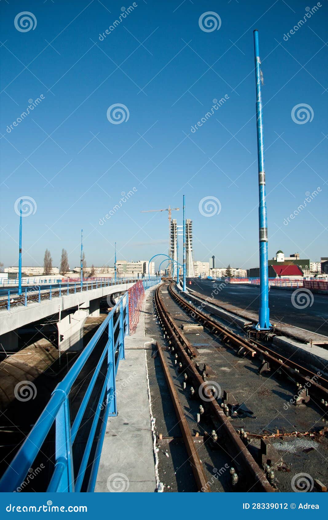 Tram Rail Under Construction Stock Photo - Image of bend, rusty: 28339012