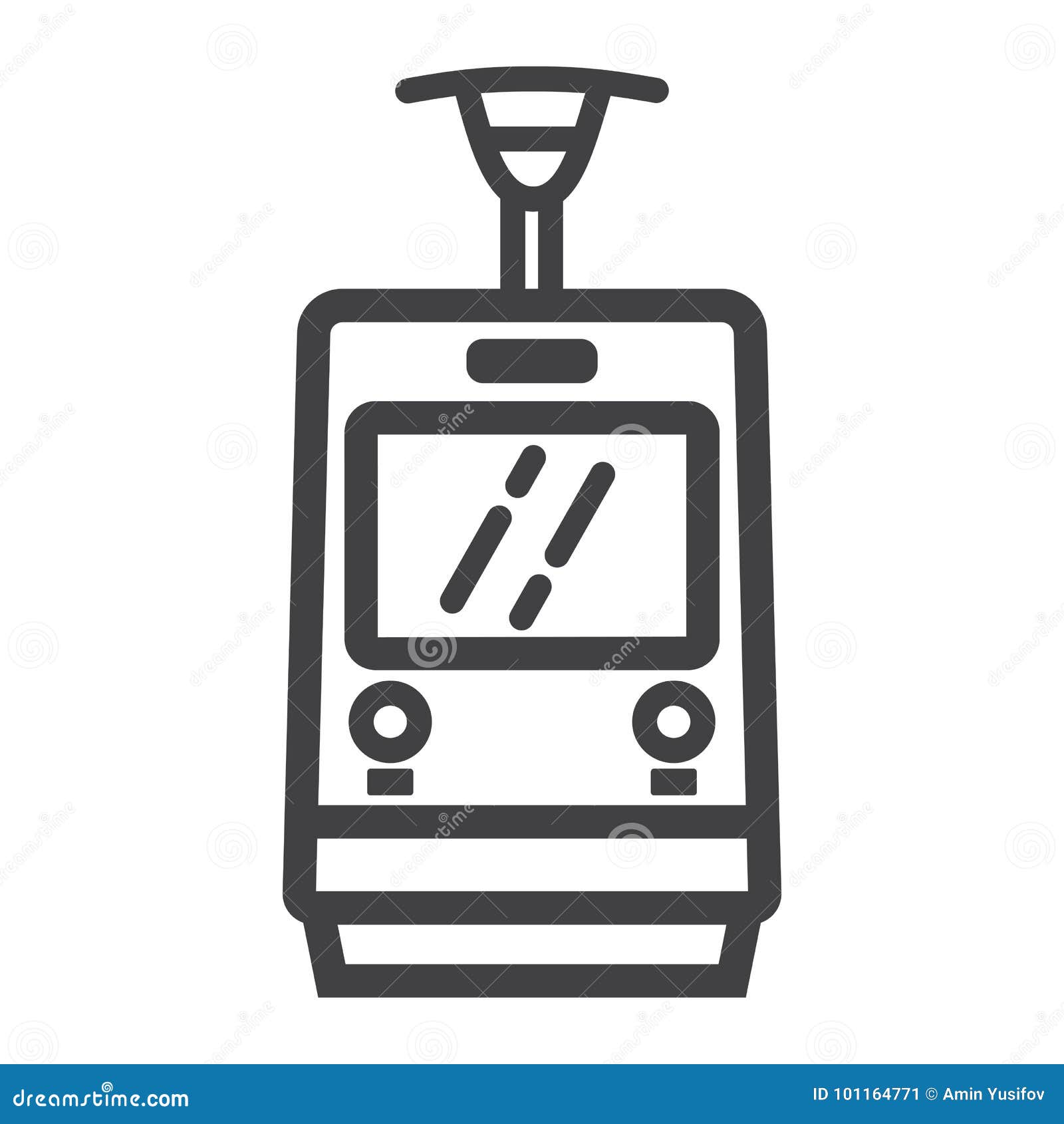 Tram Line And Silhouette Black Icon Set. Streetcar, Tramway Pictogram ...