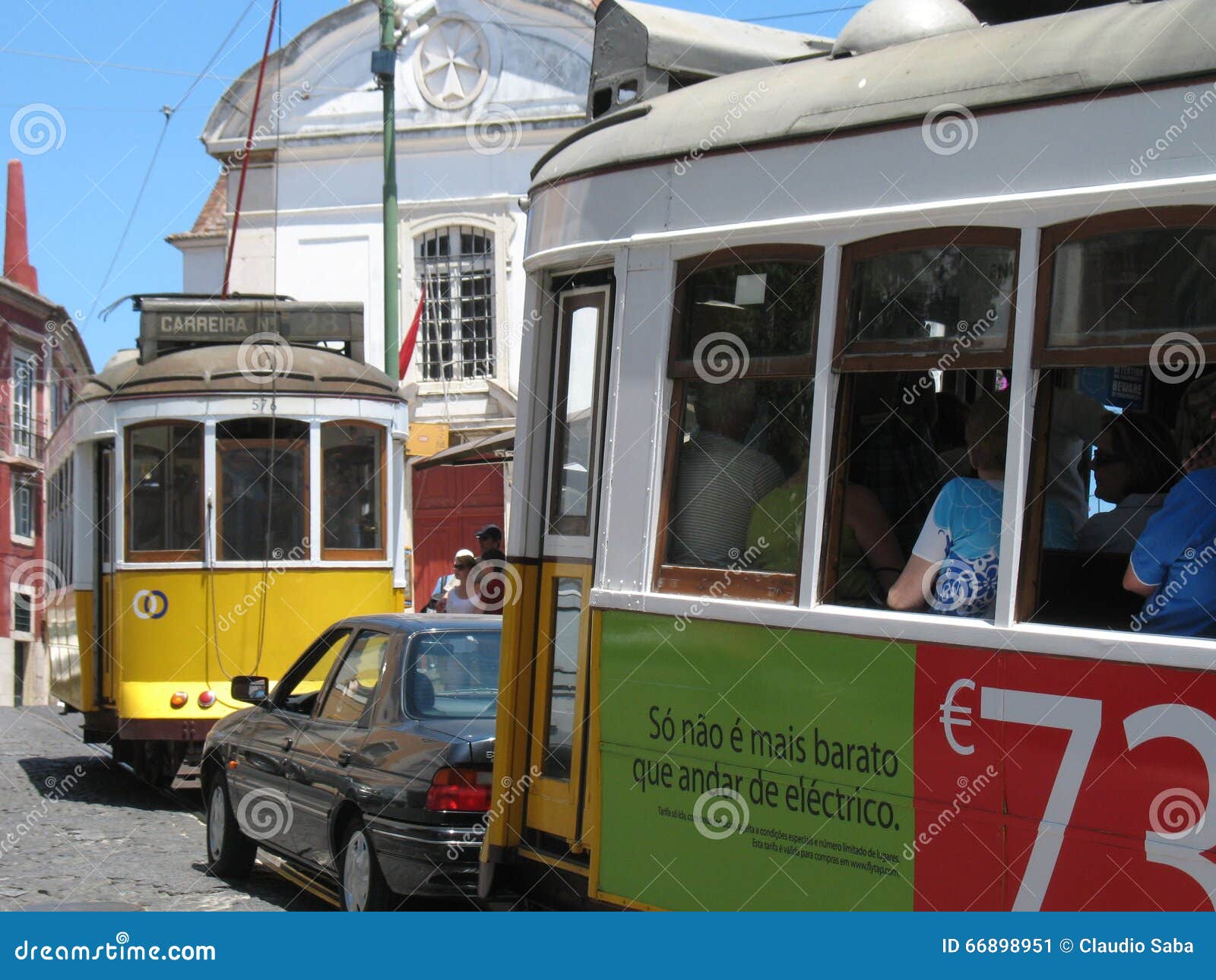 Tram in Lisbon editorial photo. Image of rail, public - 66898951