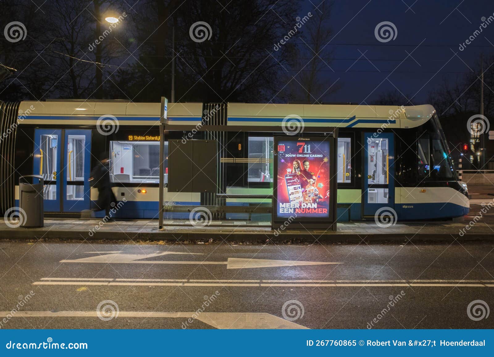 Tram 19 at the Middenweg Street Tram Stop at Amsterdam the Netherlands ...