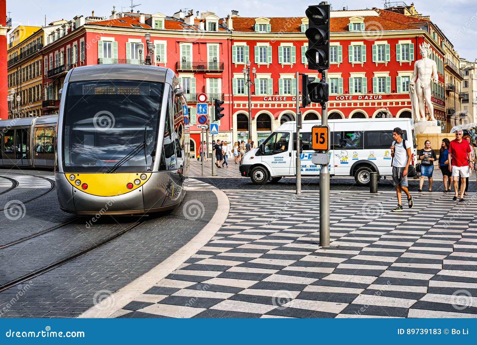 Tram in Nice editorial stock photo. Image of cable, center - 89739183