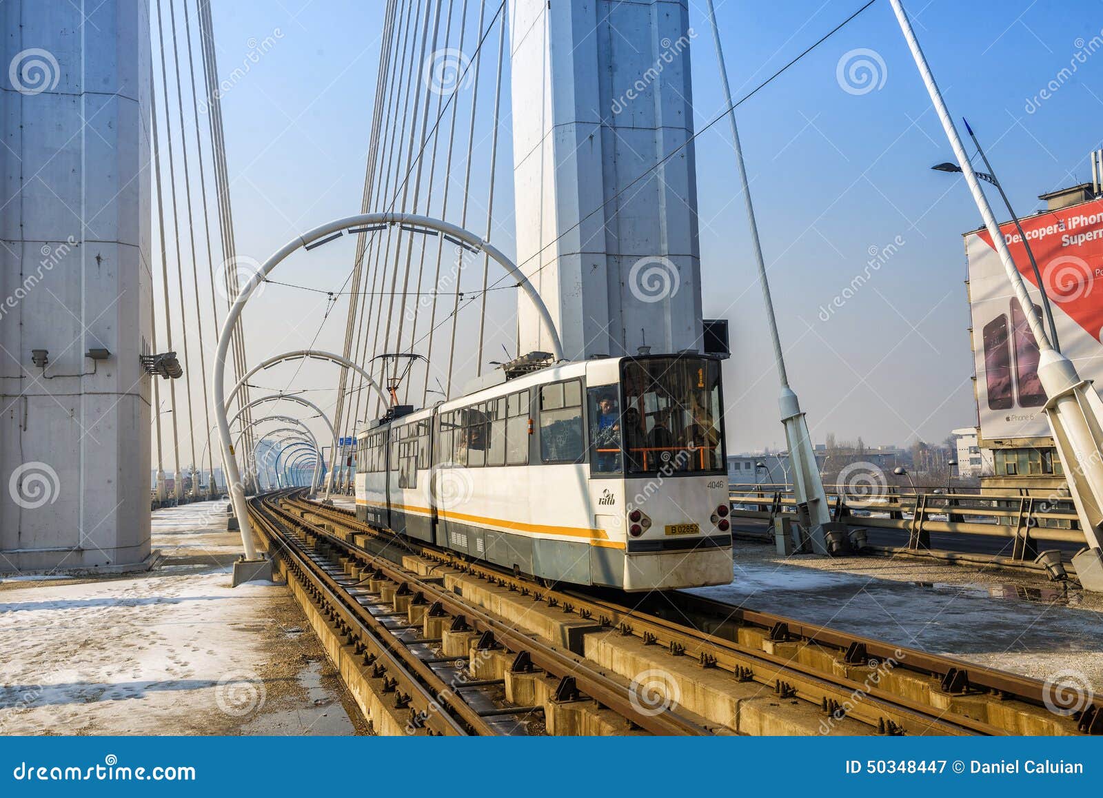 Tram No1. Leaving Basarb Overpass Station Editorial Photography - Image ...