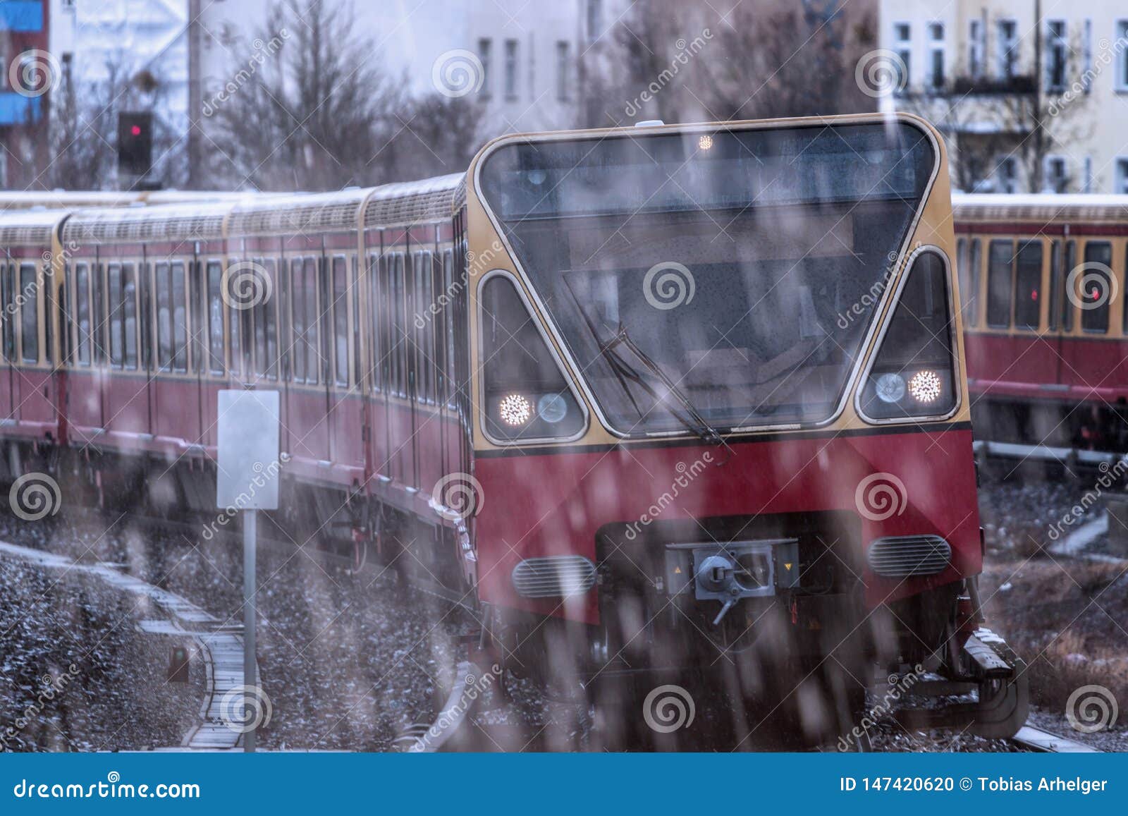 Tram Passenger Railway in the Rain Stock Photo - Image of train, rain ...