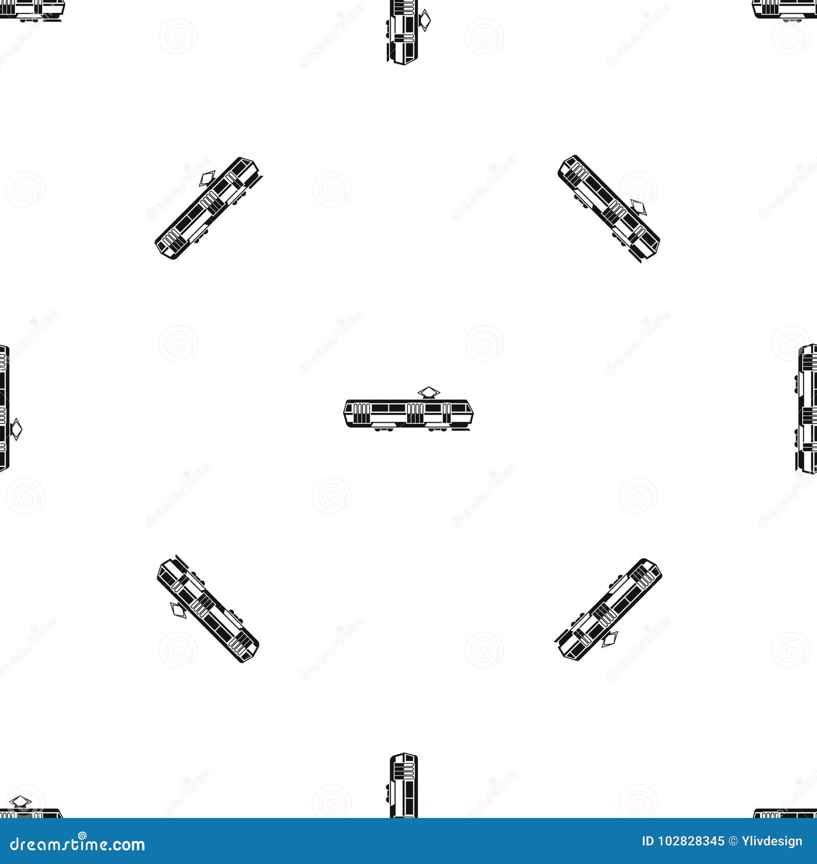 Tram Pattern Seamless Black Stock Vector - Illustration of cable ...