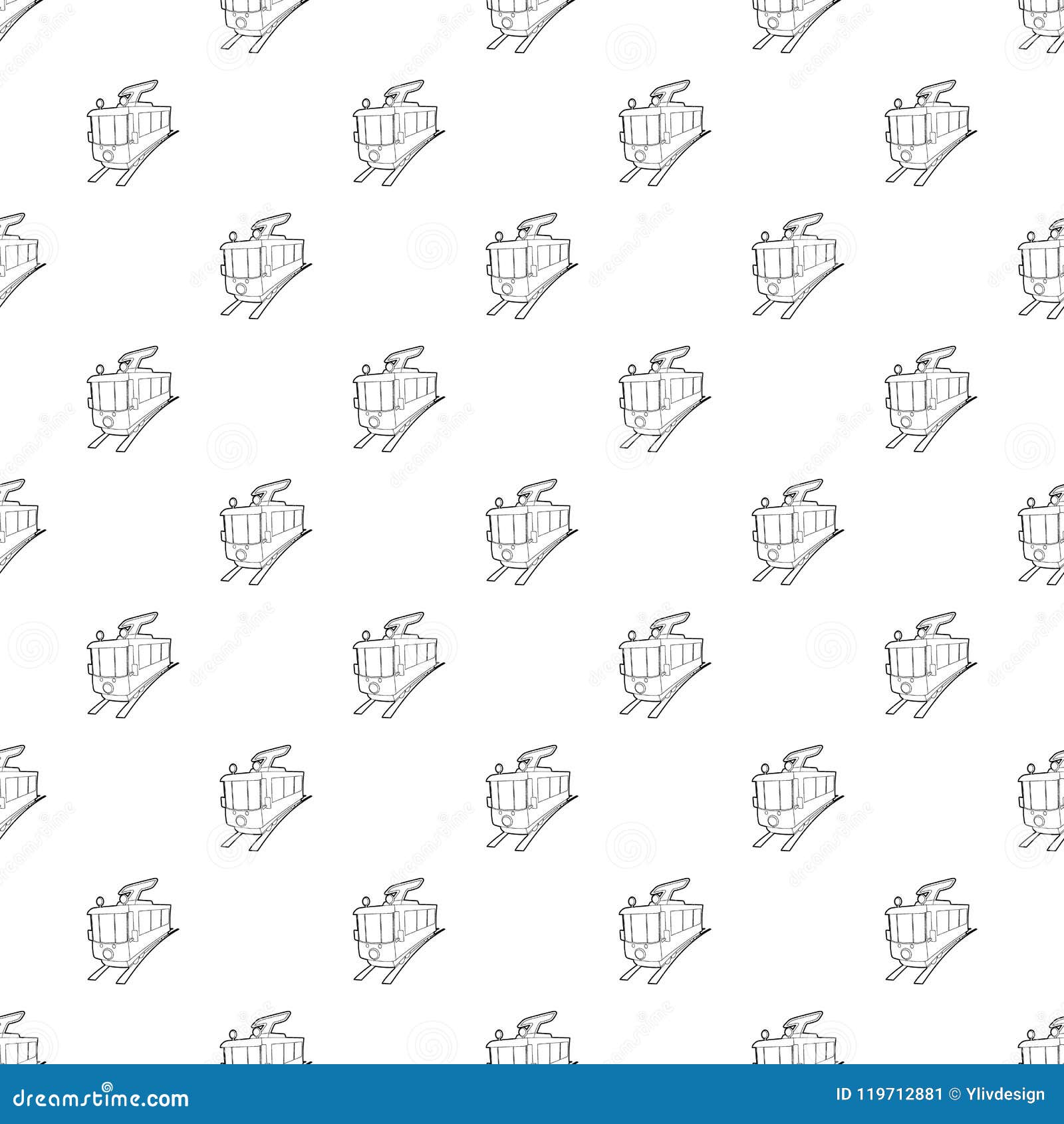 Tram Pattern Vector Seamless Stock Vector - Illustration of speed, rail ...
