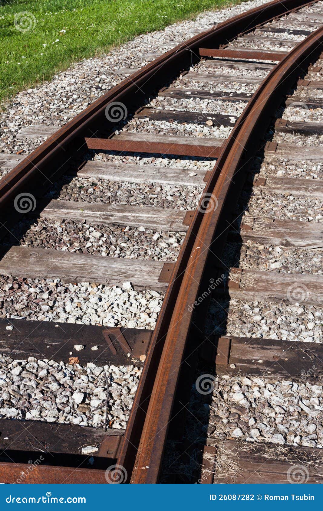 Tram Rail Road Track Disappearing Around a Curve Stock Photo - Image of ...