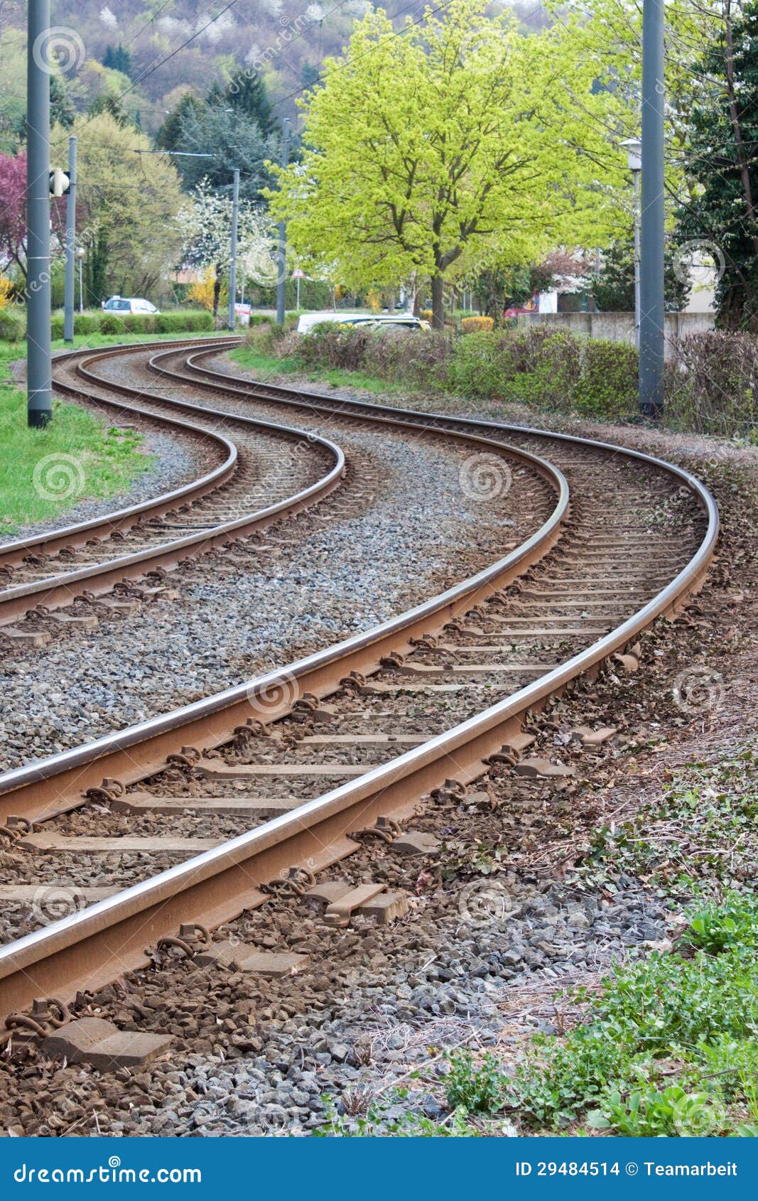 Tram rails stock photo. Image of tramway, cable, tramline - 29484514
