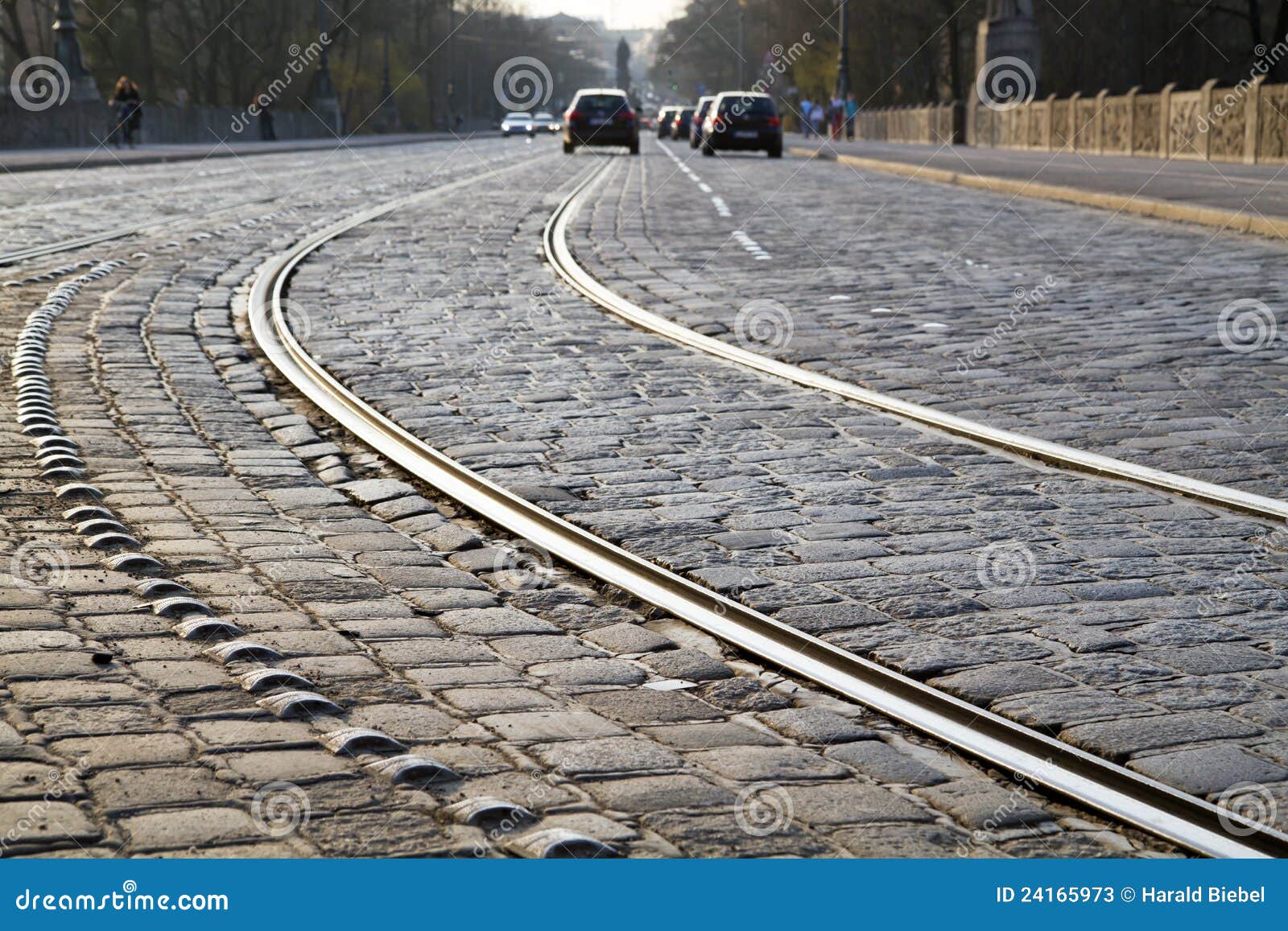 Tram Rails And Cables Scenery. Tramway Tracks And Traction Photo ...