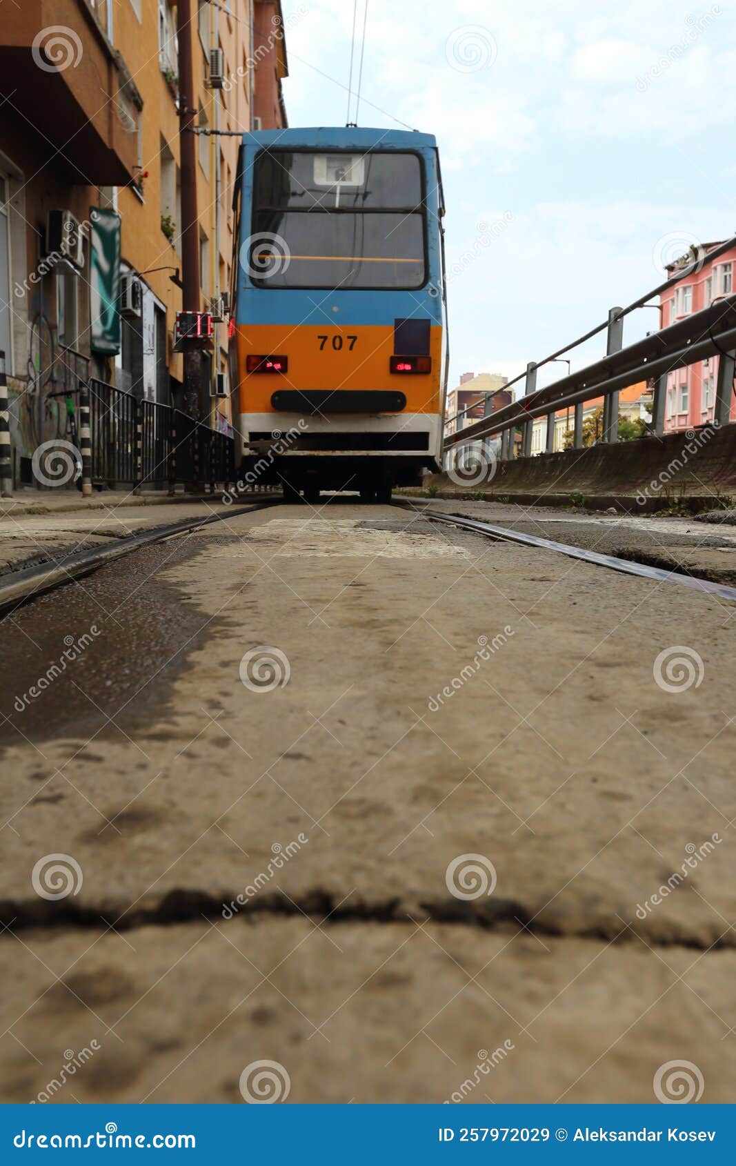 Tram Rails And Cables Scenery. Tramway Tracks And Traction Photo ...