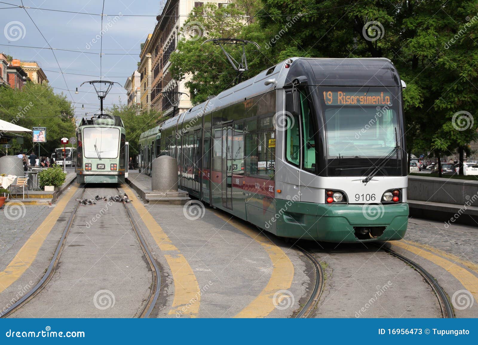Tram in Rome editorial stock photo. Image of line, transportation ...