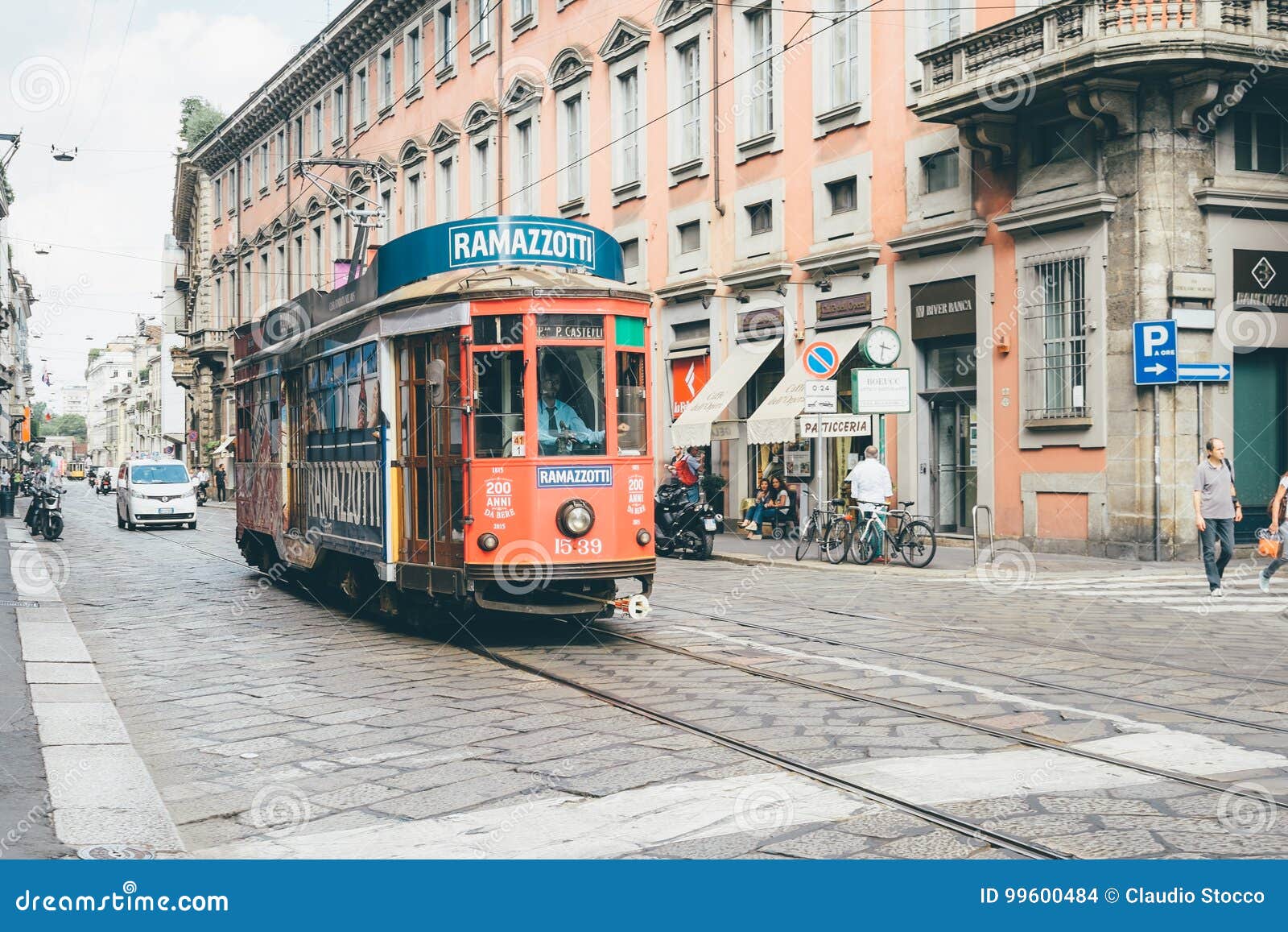 Tram that Runs on the Streets of Milan Editorial Stock Image - Image of ...