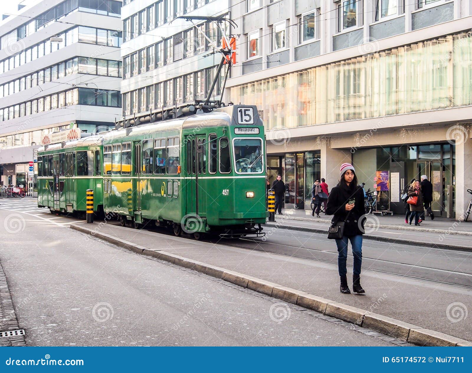 Tram on Service in Basel, Switzerland Editorial Photography - Image of ...