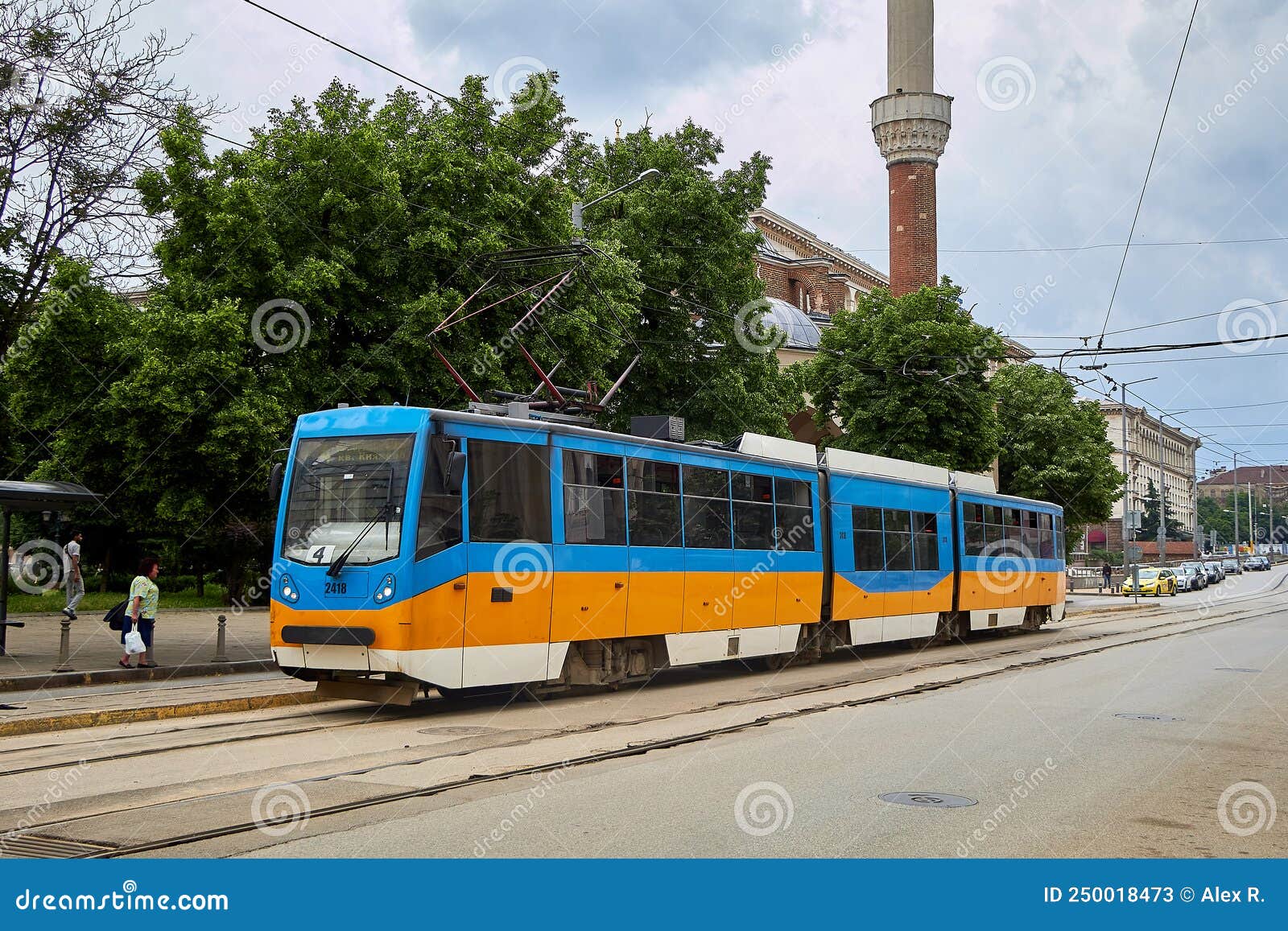 Tram in Sofia editorial stock photo. Image of passengers - 250018473