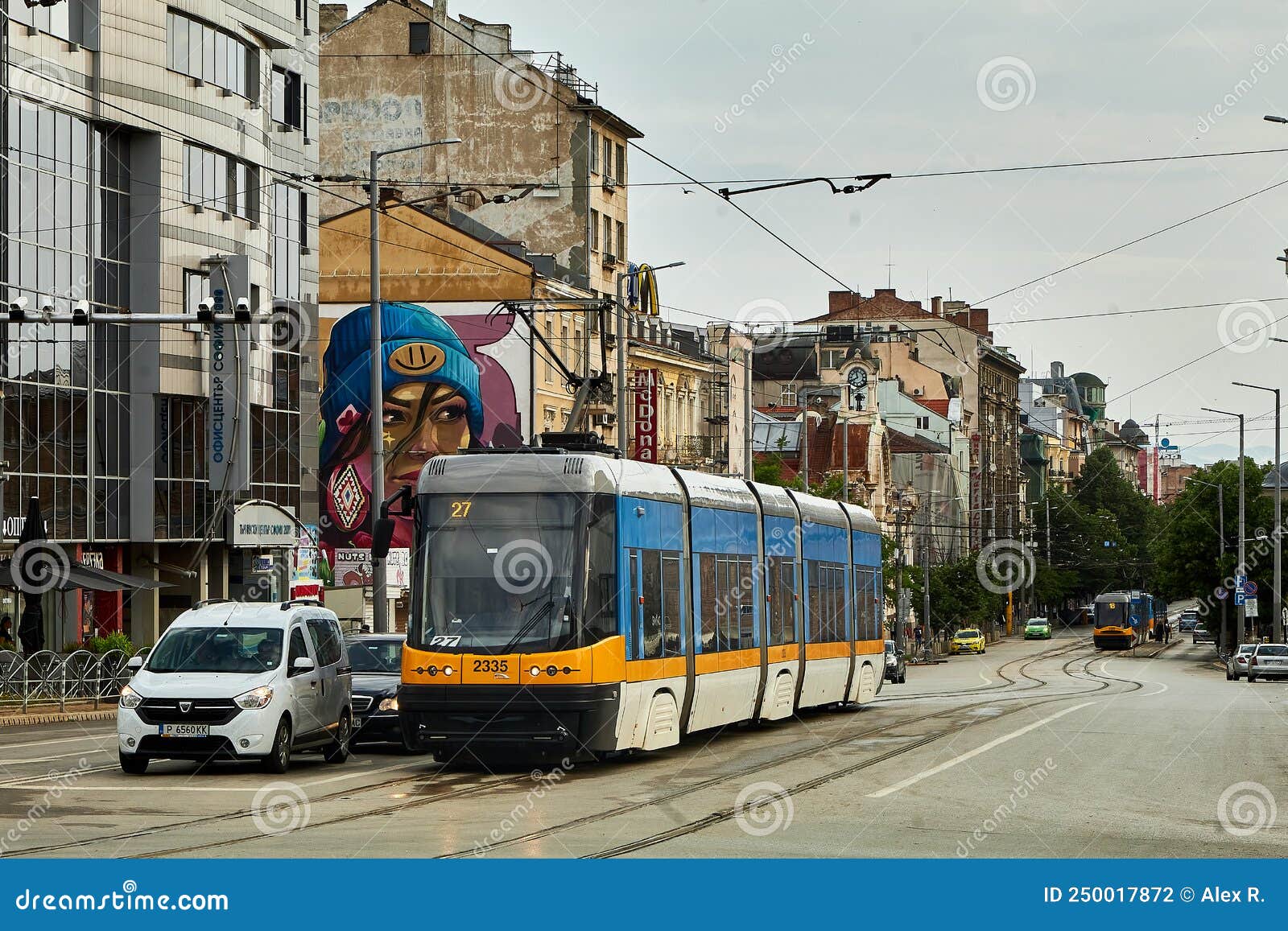 Tram in Sofia editorial photography. Image of electric - 250017872