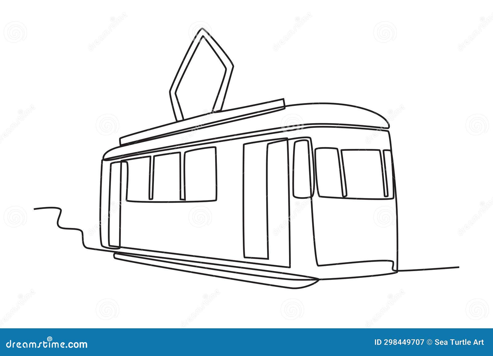 A tram is speeding stock vector. Illustration of city - 298449707