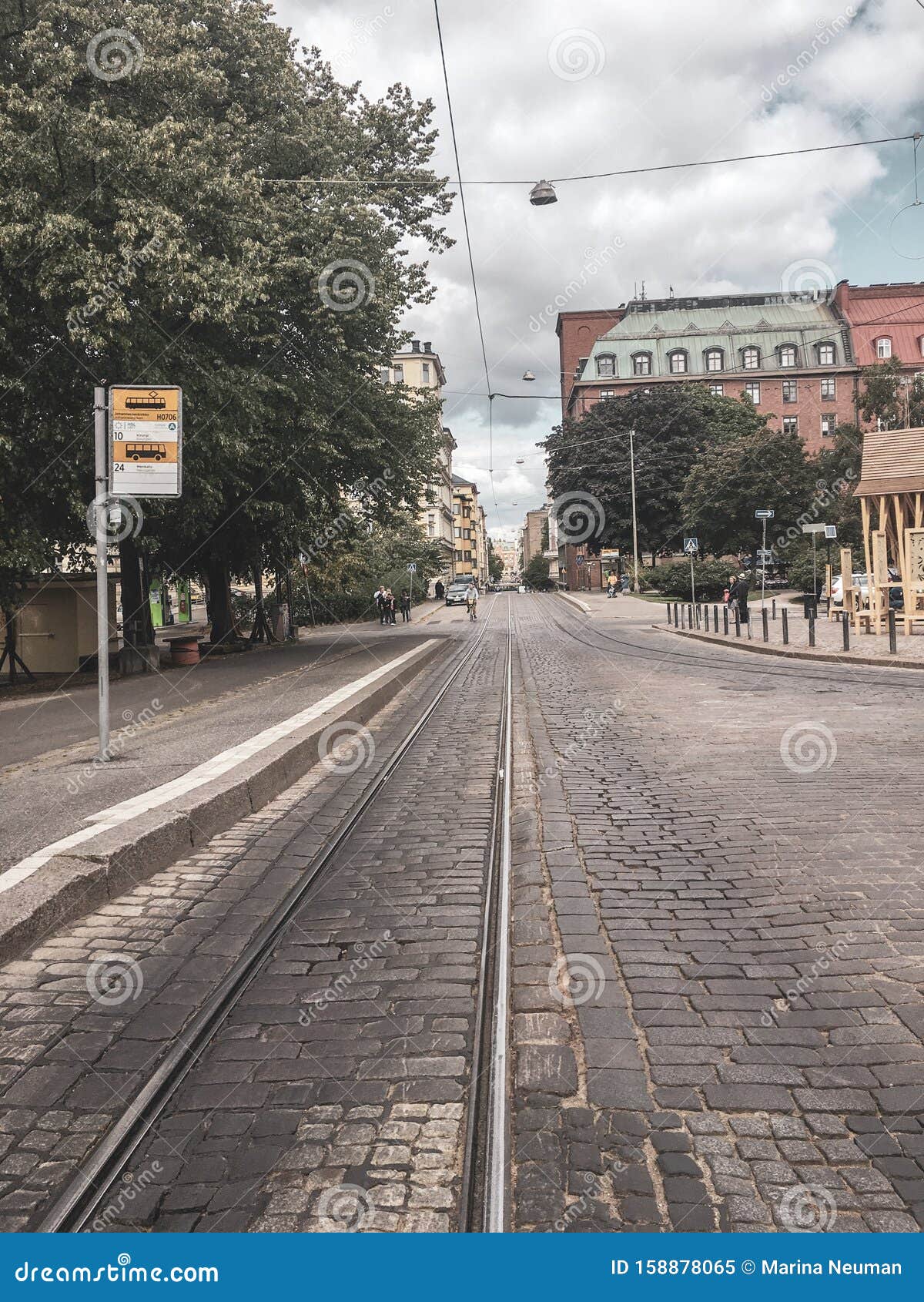 Tram rails stock image. Image of rails, tram, street - 158878065