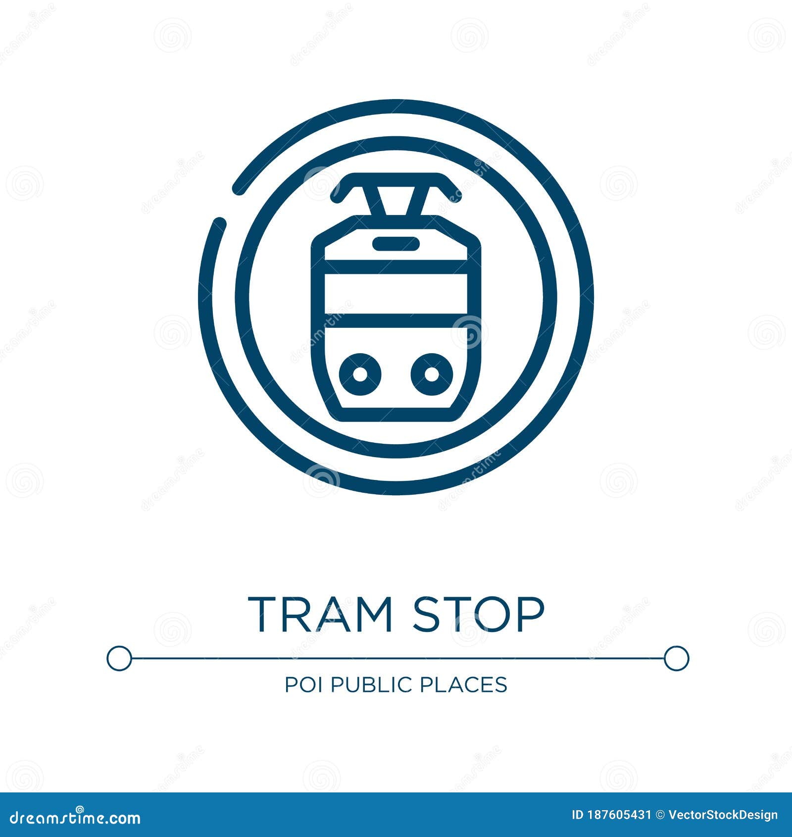 Tram Stop Icon. Linear Vector Illustration from Indications Collection ...