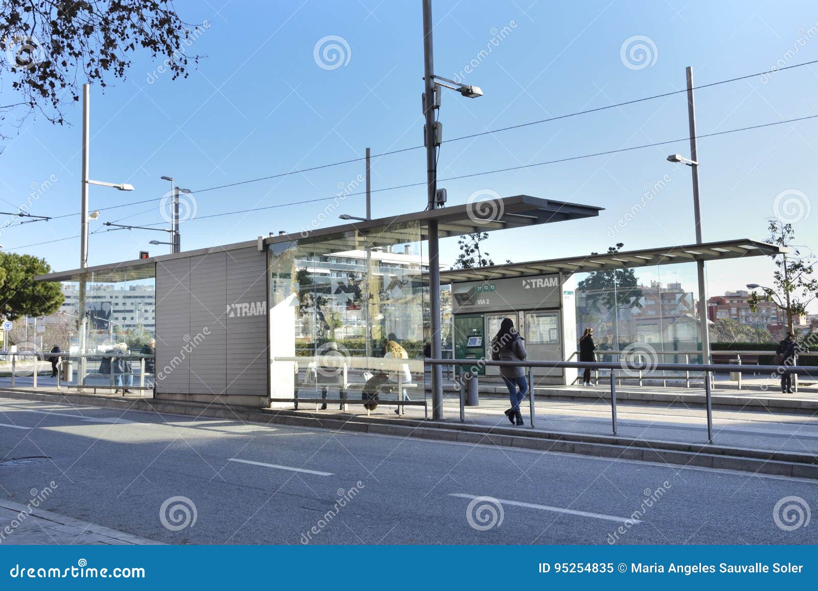 Tram stop. editorial image. Image of rails, urban, line - 95254835