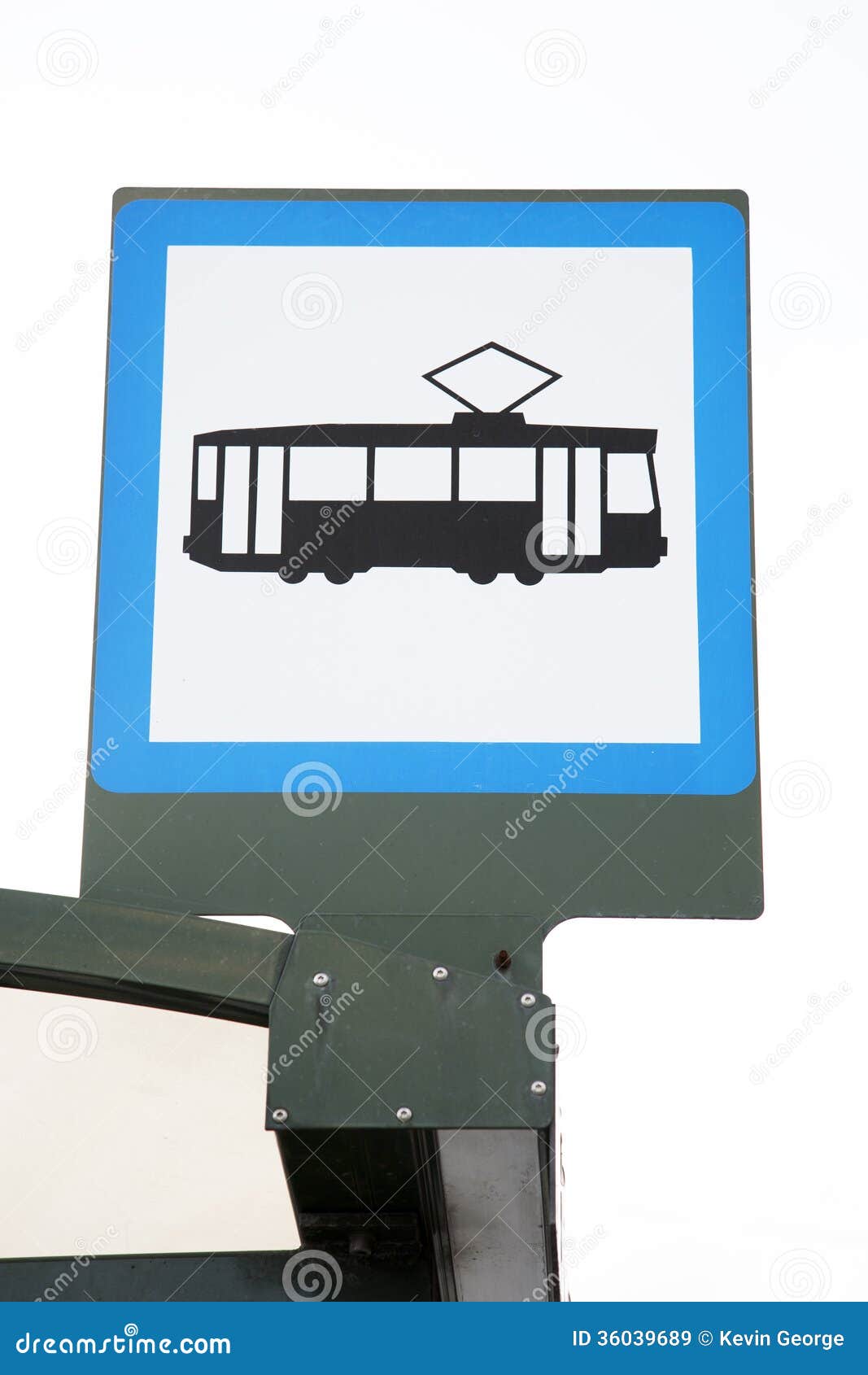 Tram Stop Sign stock image. Image of public, blue, symbol - 36039689