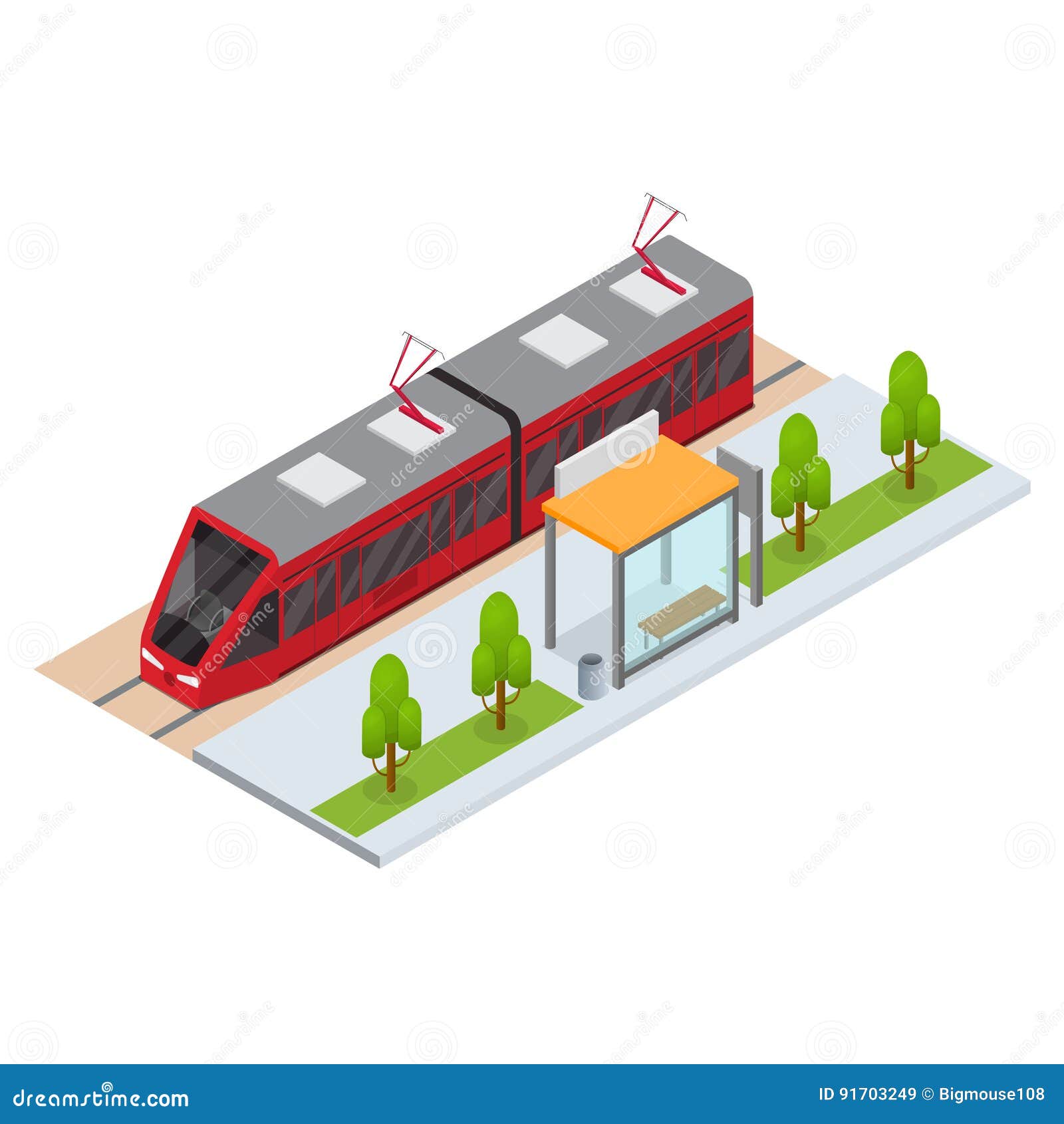 Bus Stop, Station Landing Page Vector Template. Public Transportation ...