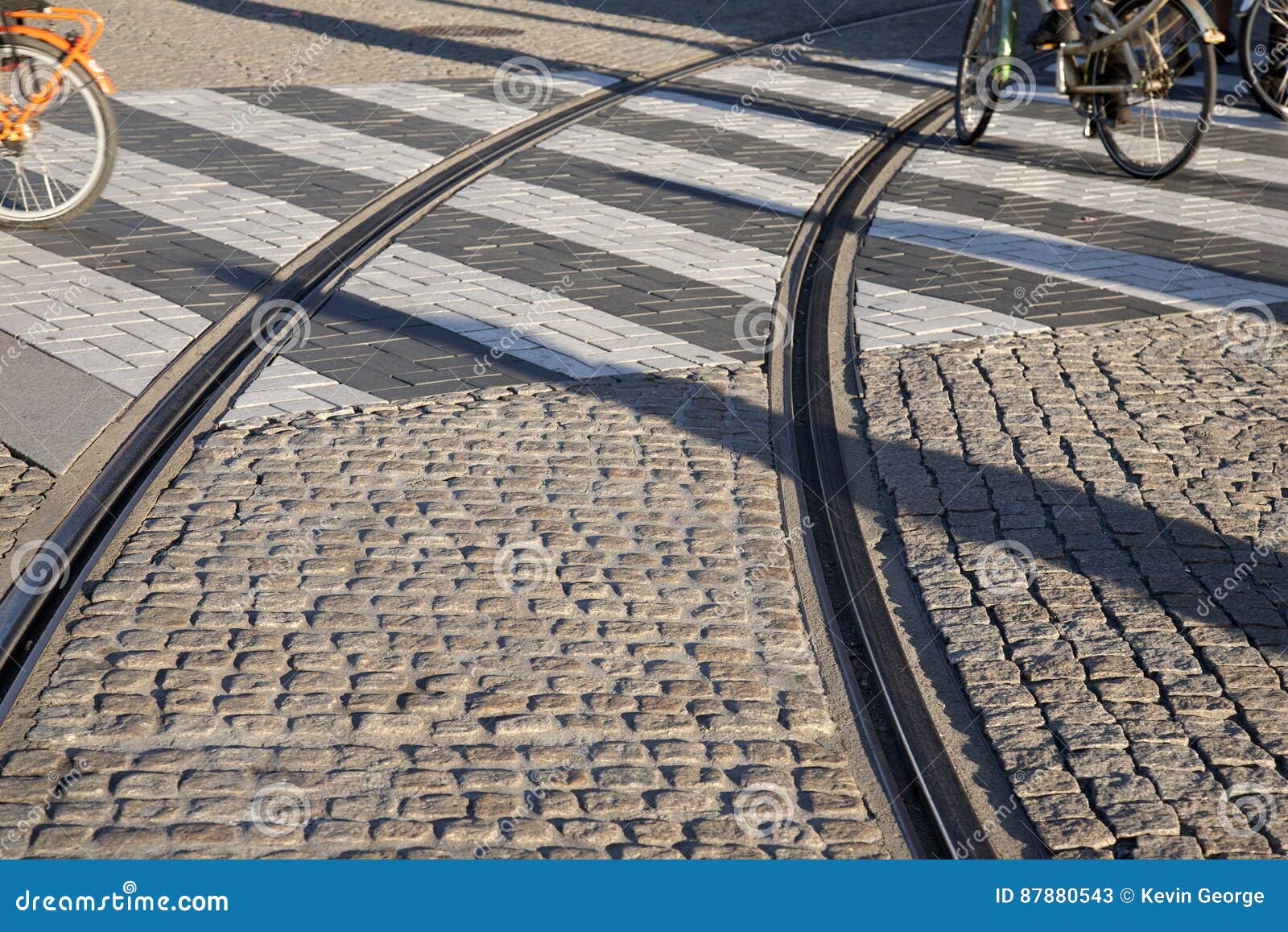 Tram Track, Amsterdam, Holland Stock Image - Image of transport, bike ...