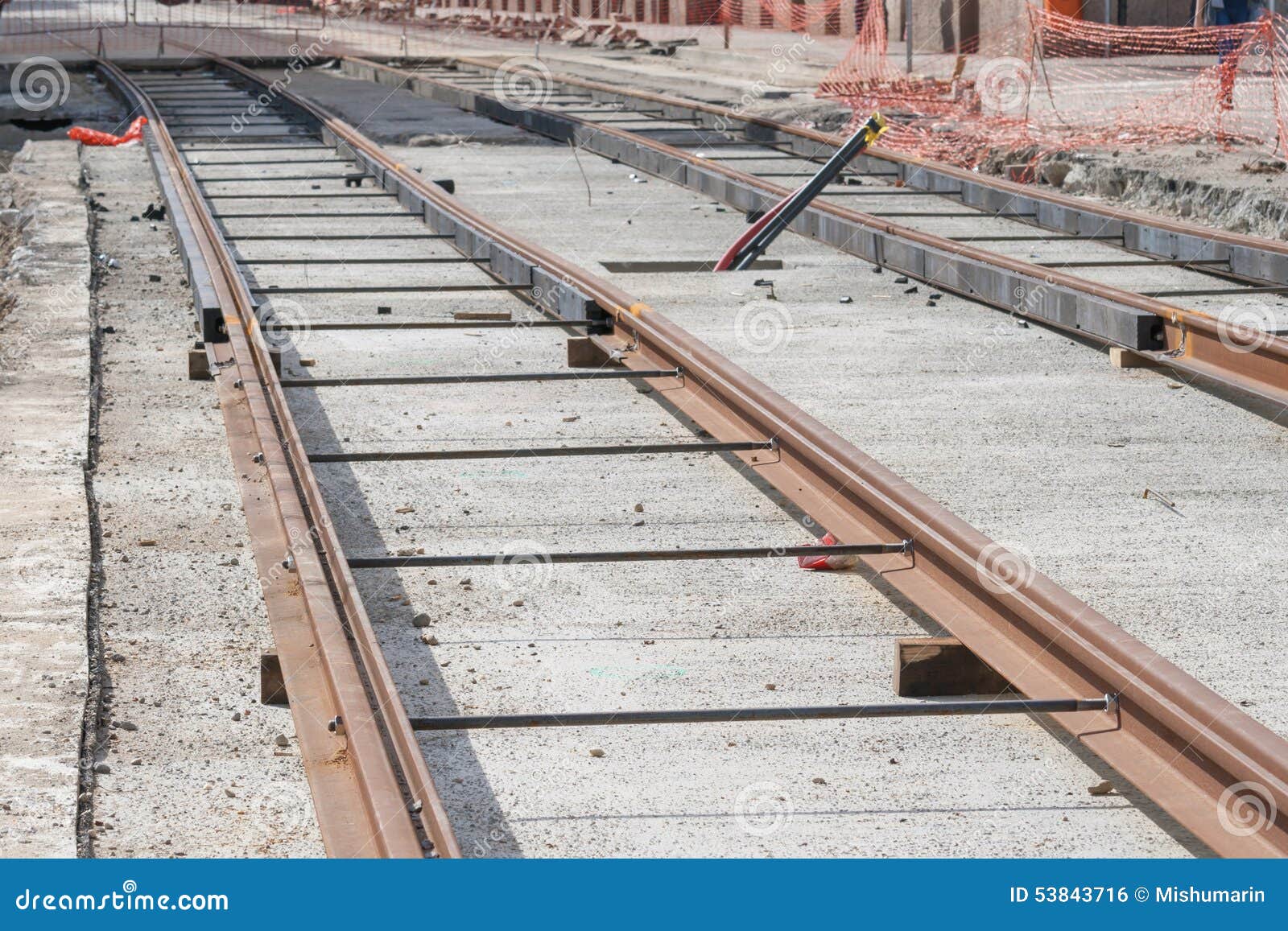 Tram track stock photo. Image of reconstruction, manual - 53843716