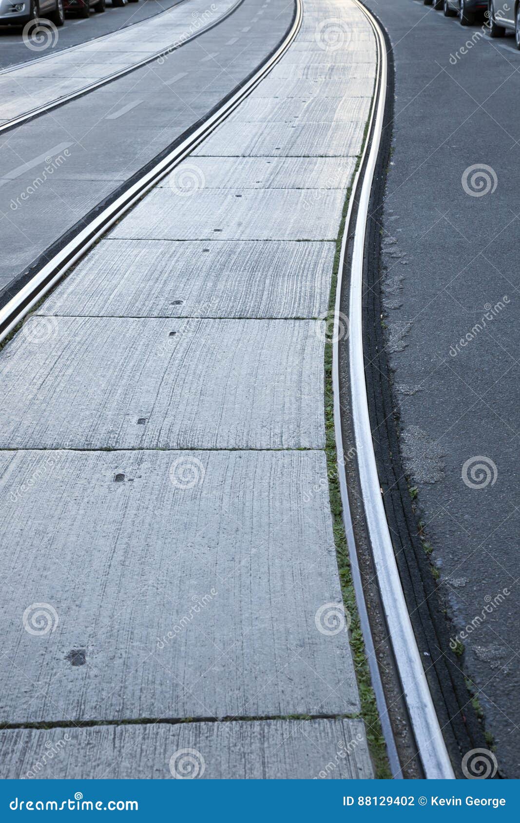 Tram Track in Vienna stock photo. Image of track, curve - 88129402