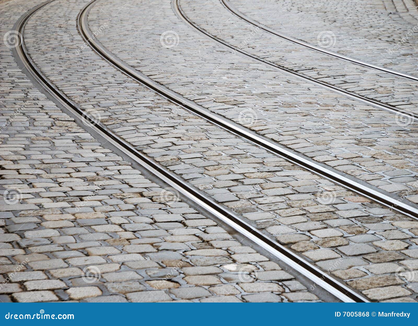 Tram tracks stock photo. Image of rail, detail, grey, cobblestone - 7005868