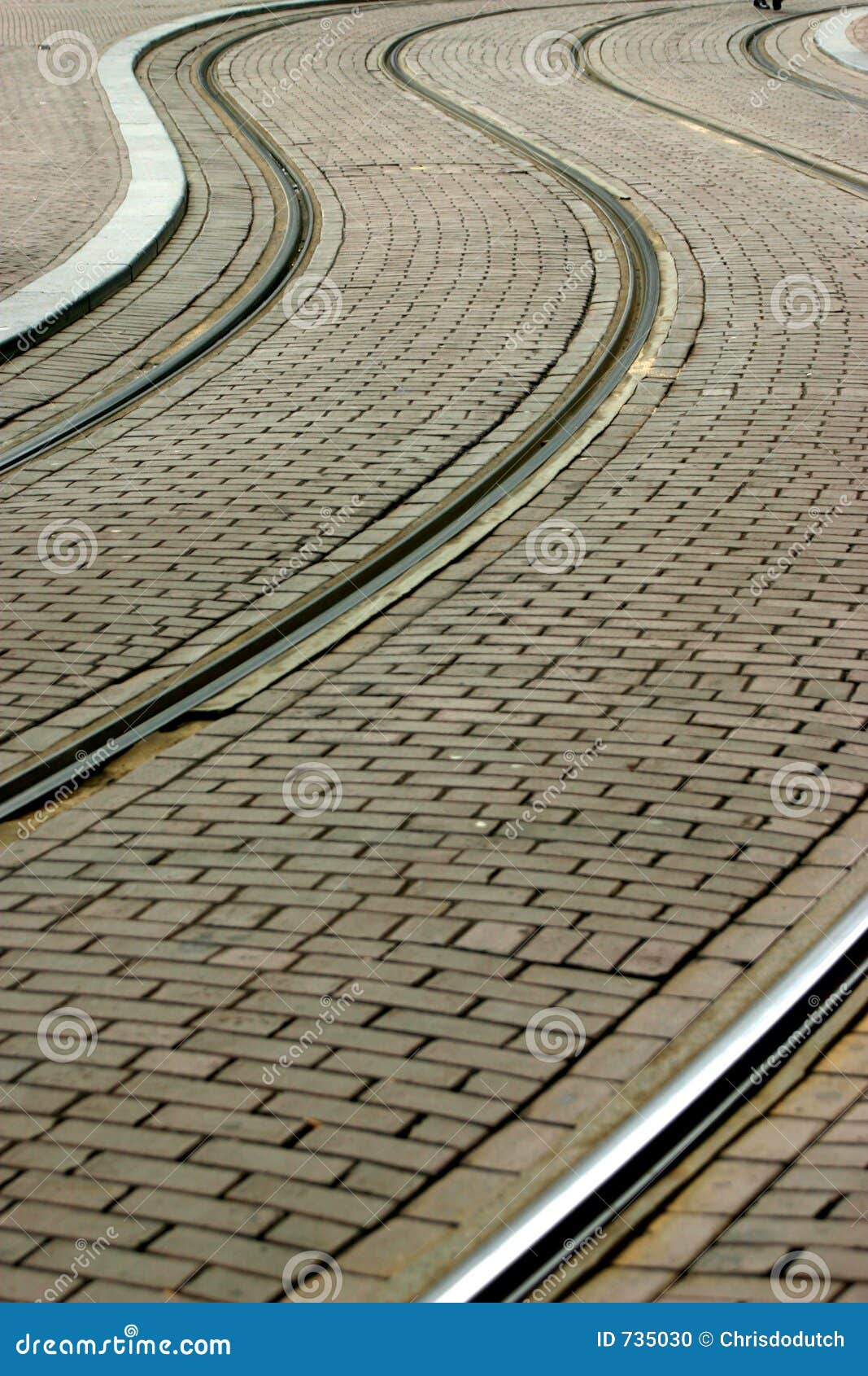 Tram tracks stock photo. Image of curves, curve, cobblestone - 735030