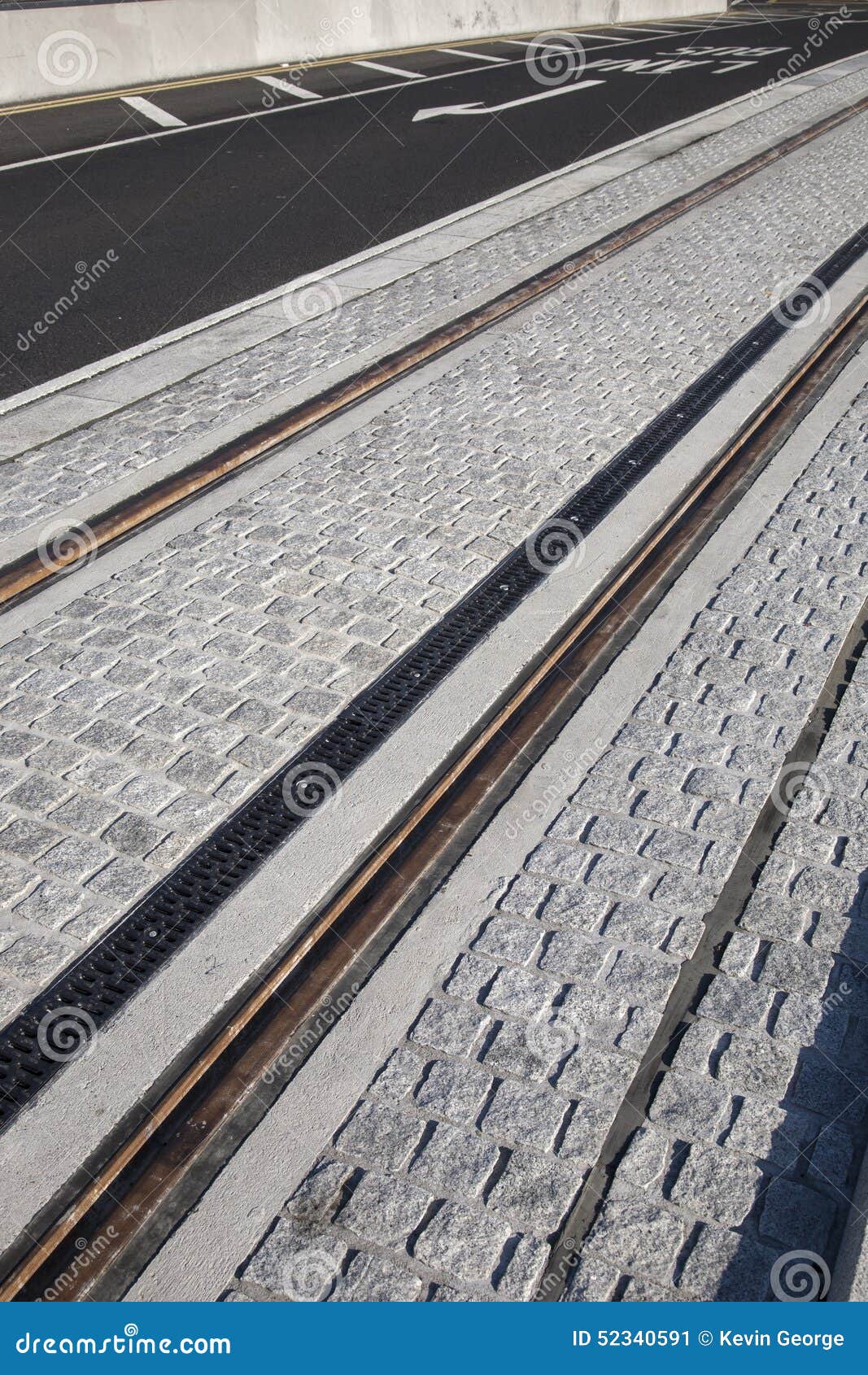 Tram Tracks in Dublin, stock image. Image of track, street - 52340591