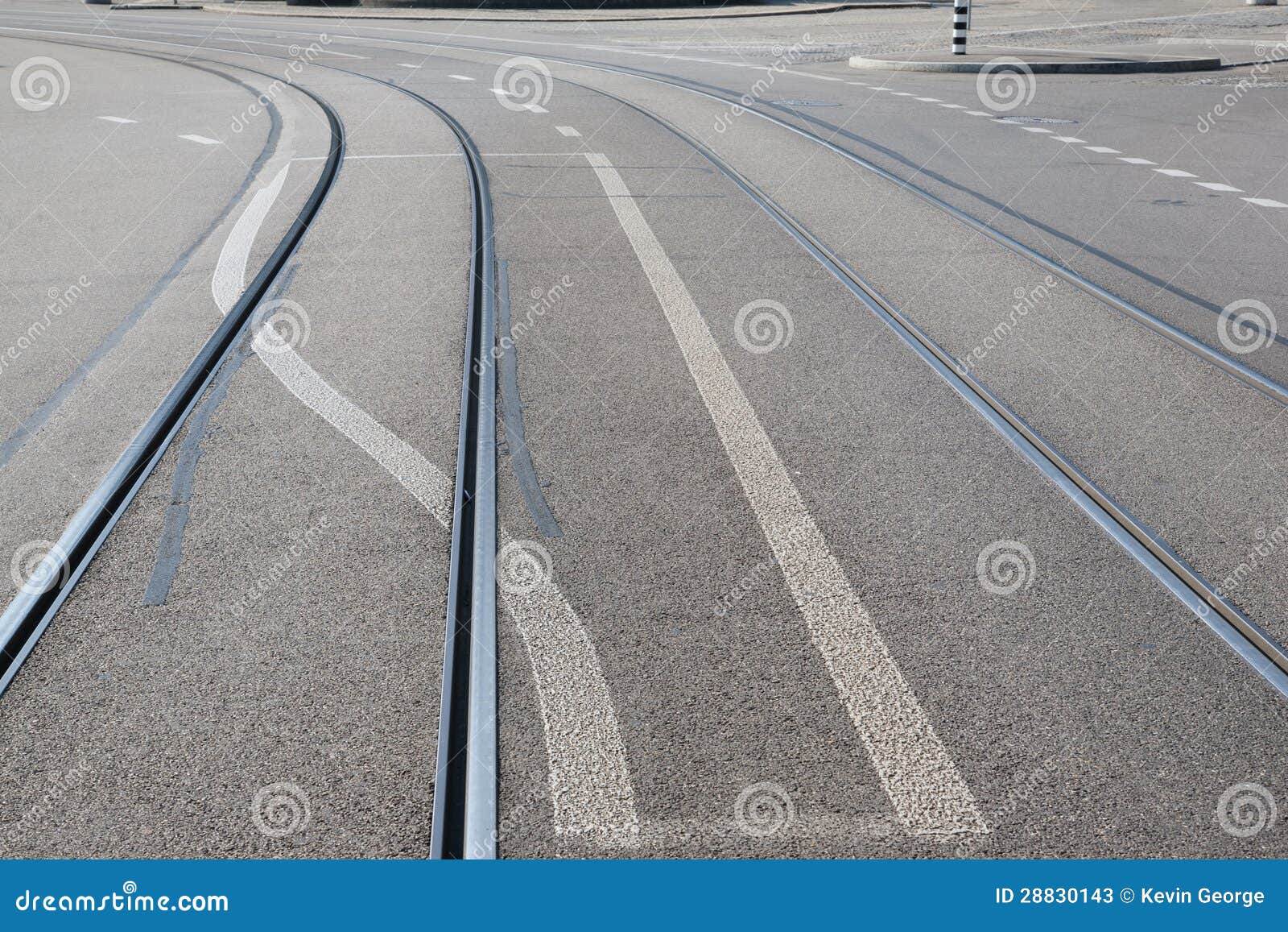 Tram Tracks and Road Markings Stock Image - Image of line, marking ...