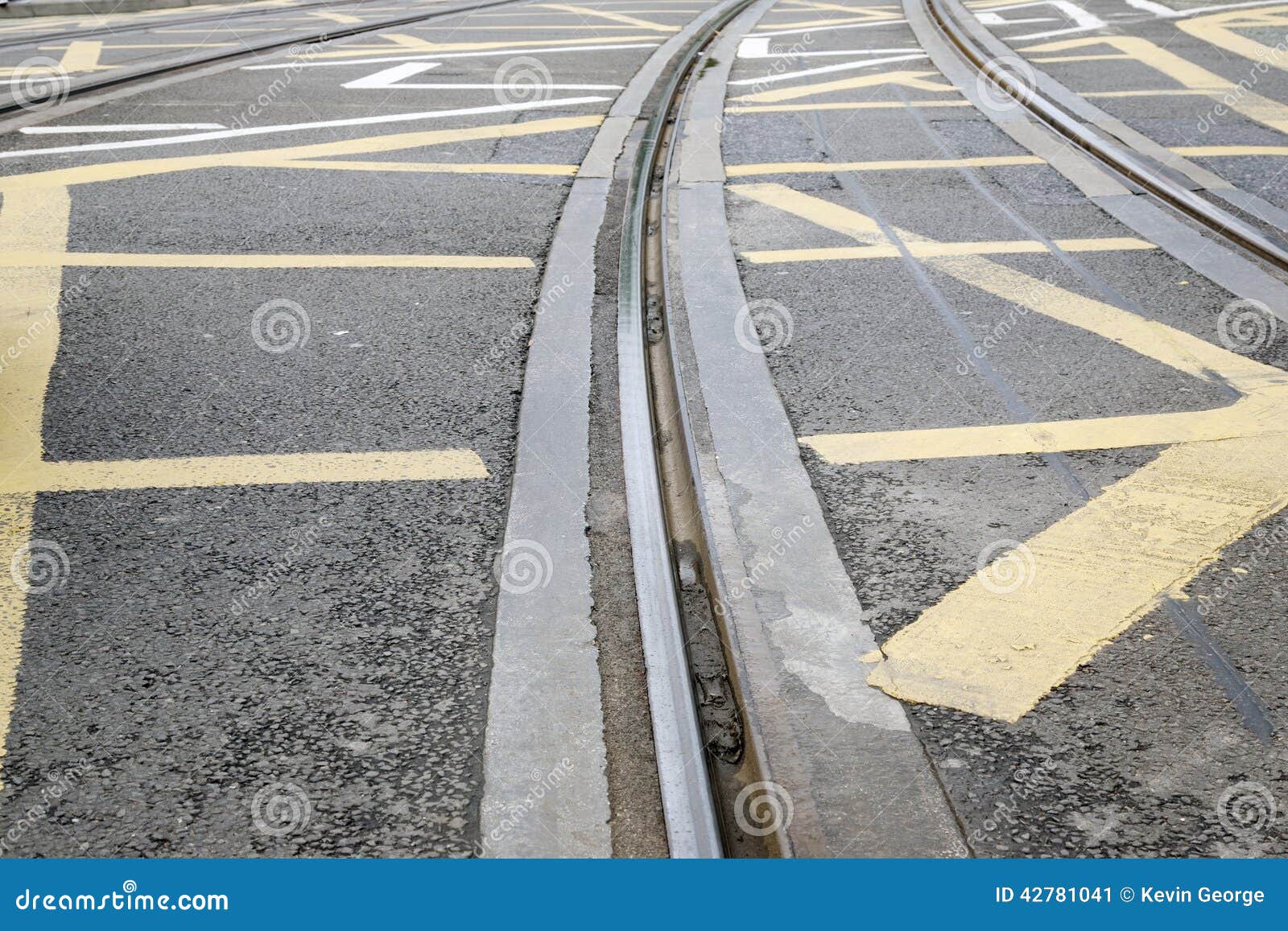 Tram Tracks stock image. Image of sign, track, road, city - 42781041