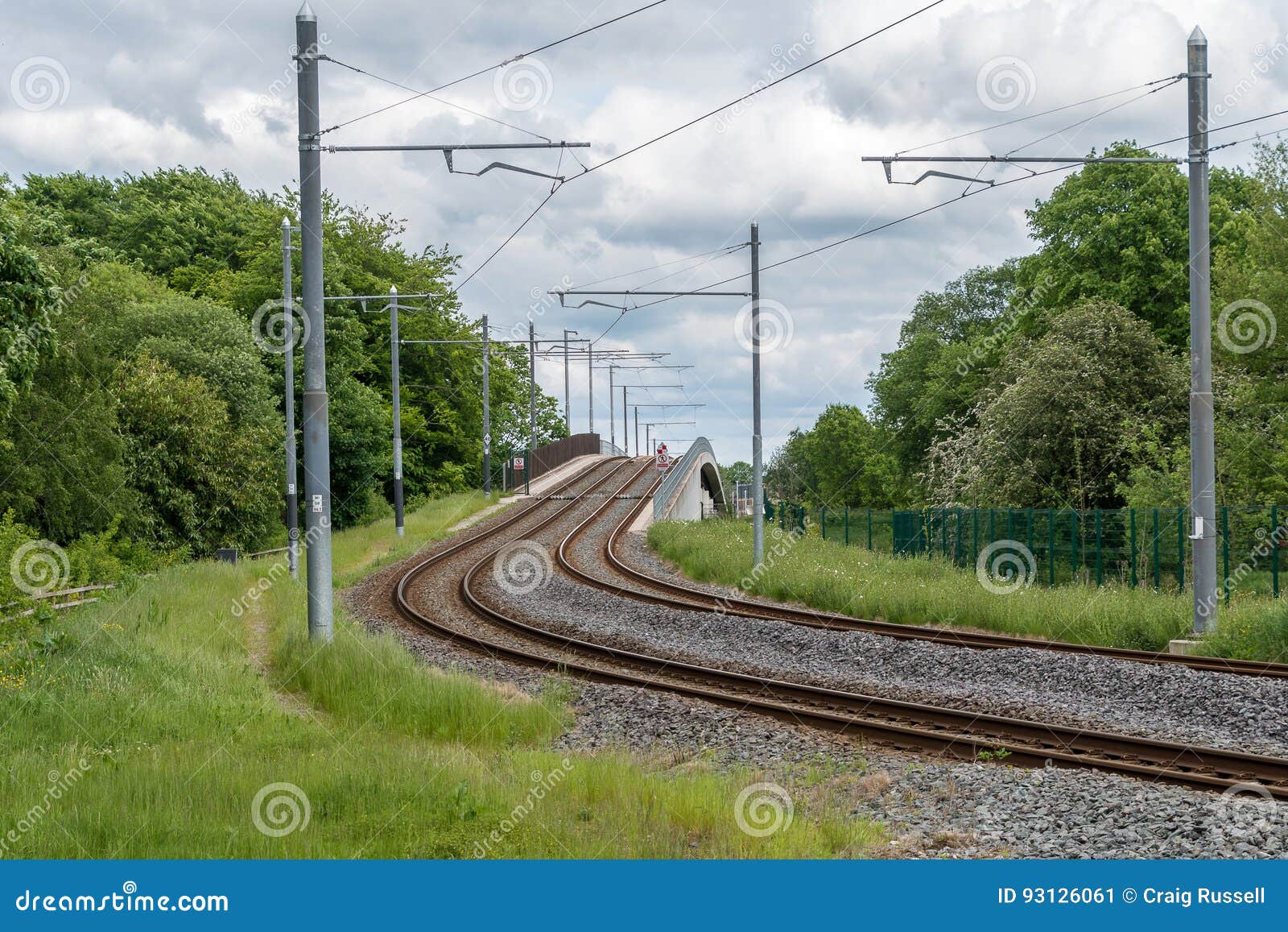 Tram tracks stock image. Image of line, bent, twist, beautiful - 93126061