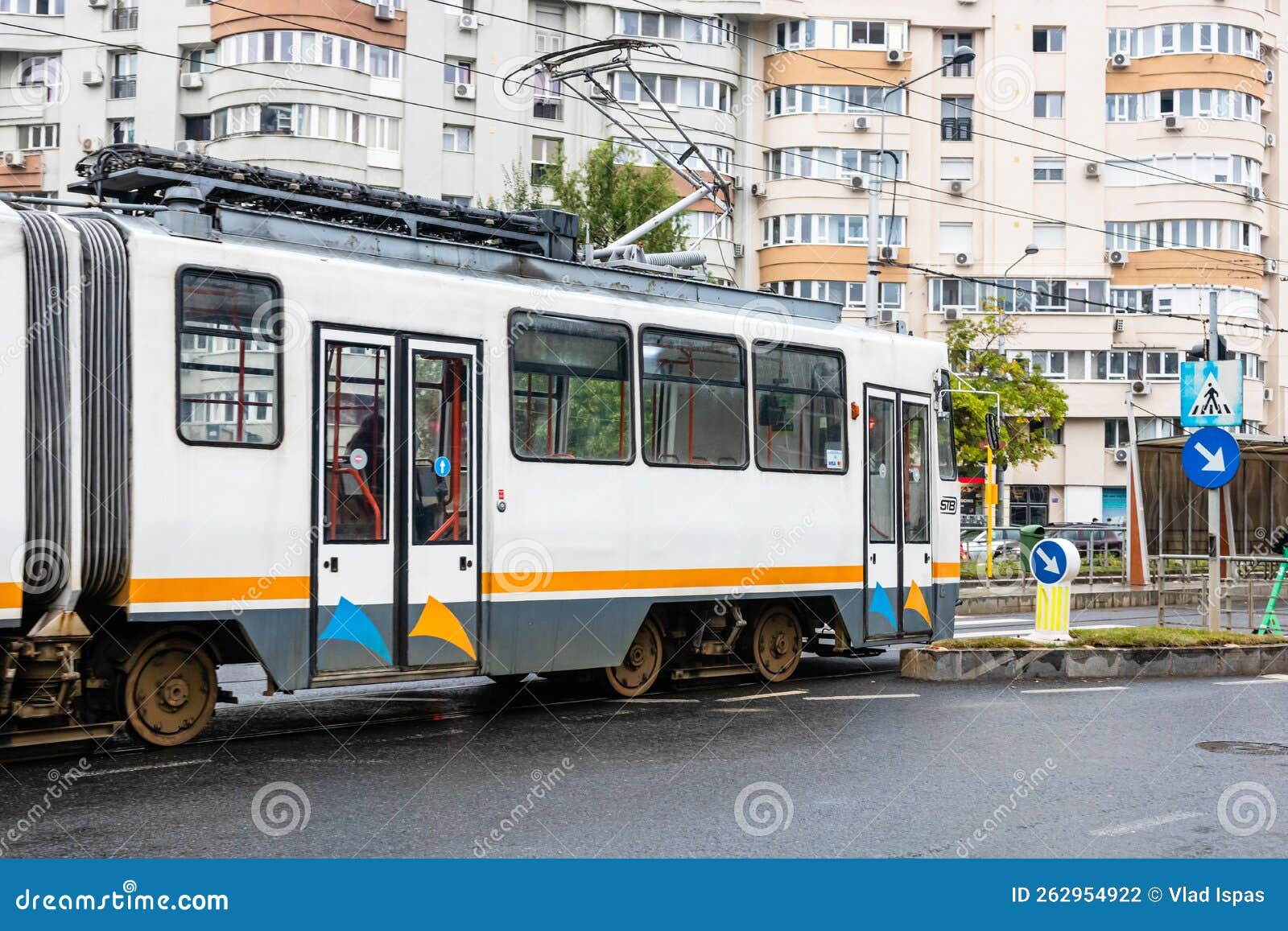 Tram in Traffic. Public Transport Bucharest, Romania, 2022 Editorial ...