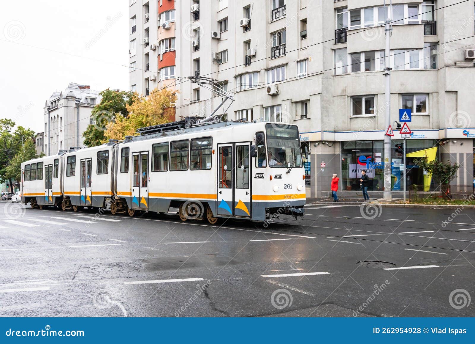 Tram in Traffic. Public Transport Bucharest, Romania, 2022 Editorial ...