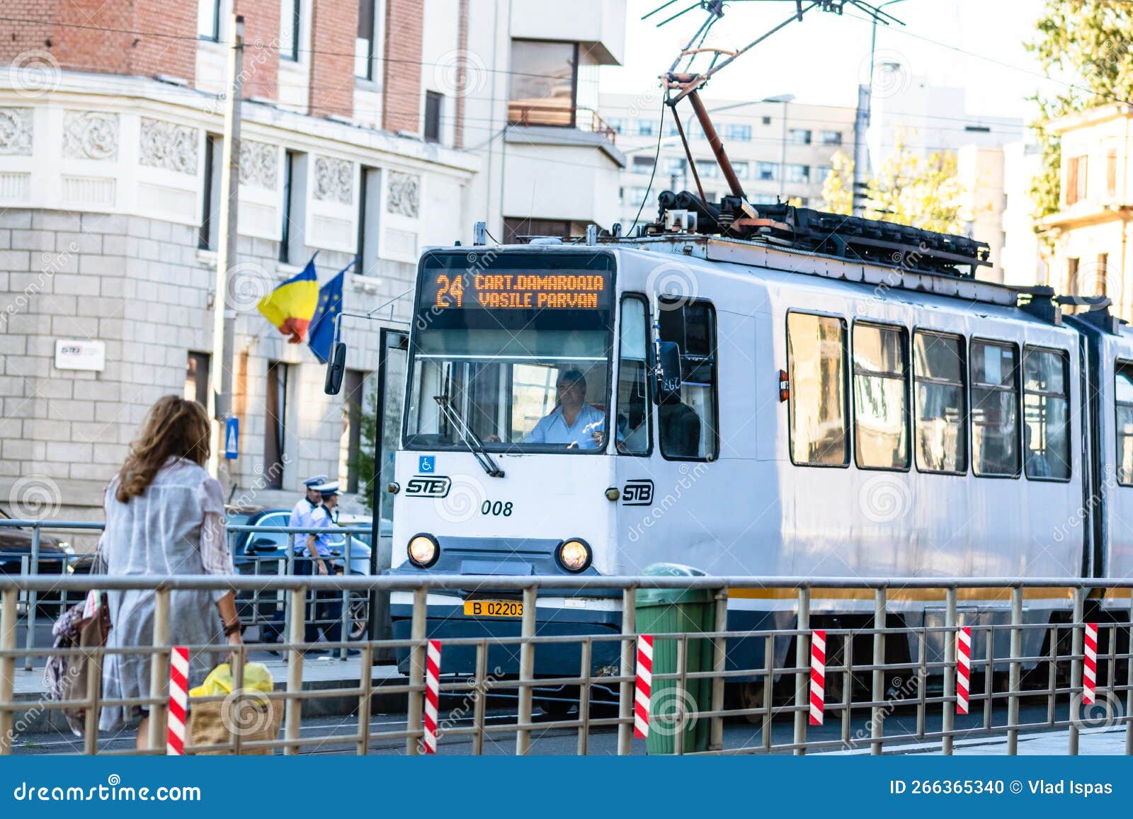 Tram in Traffic. Public Transport Bucharest, Romania, 2022 Editorial ...