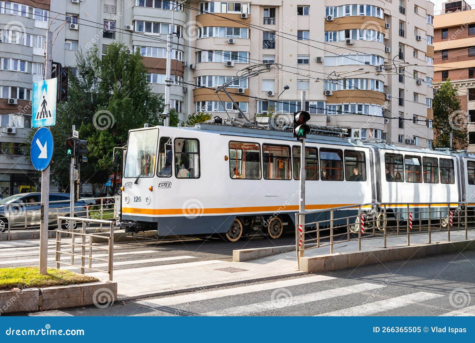 Tram in Traffic. Public Transport Bucharest, Romania, 2022 Editorial ...